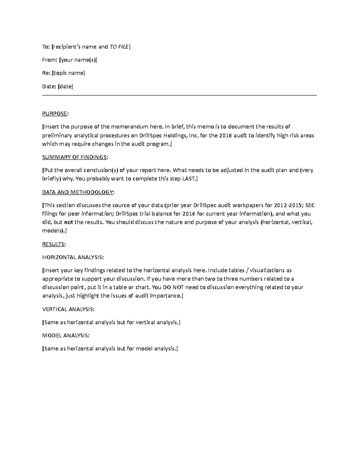 Fraud Data Analytics Case - Memorandum Template - 2021-11-23 - To ...