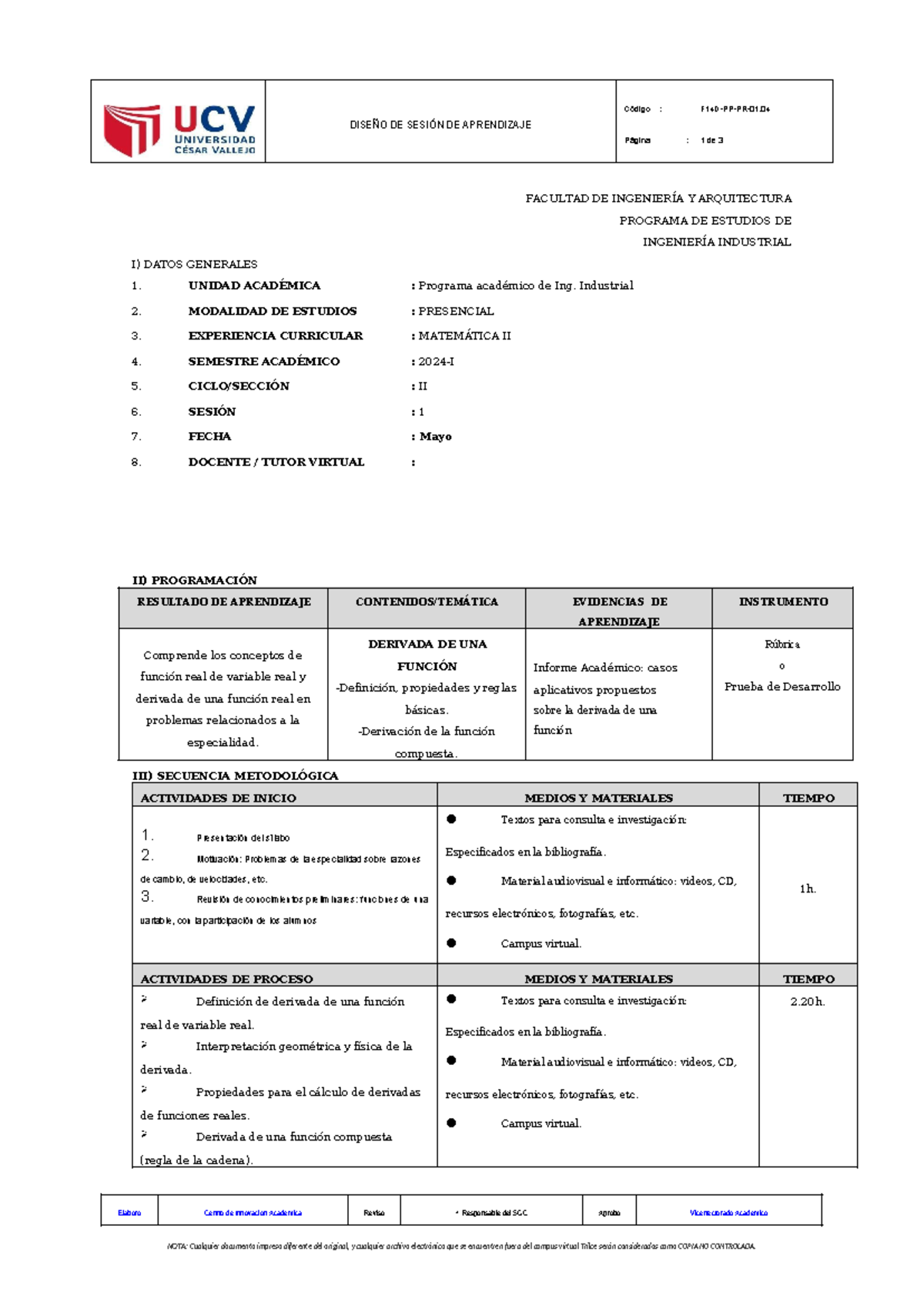 Diseño DE Sesion 1 - forma de elaborar la practica didactica - DISEÑO DE SESIÓN DE APRENDIZAJE ...