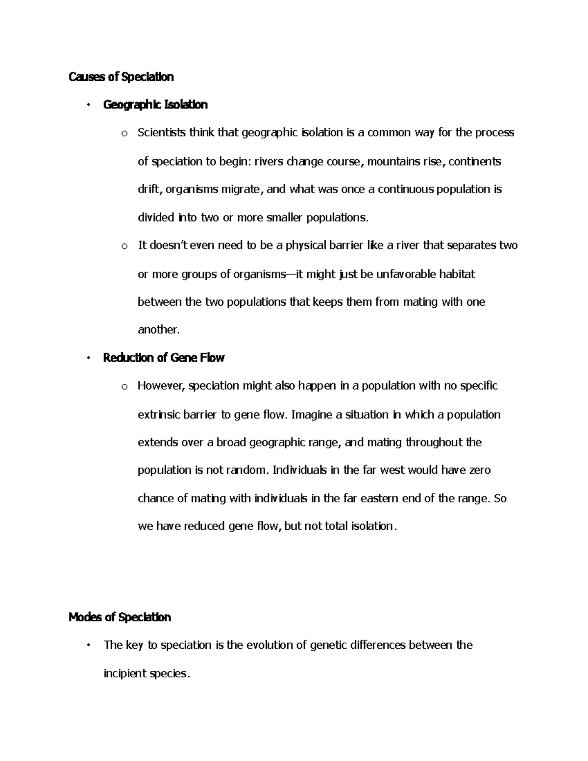 Chapter 13 Part 2 - Causes of Speciation - Geographic Isolation o ...