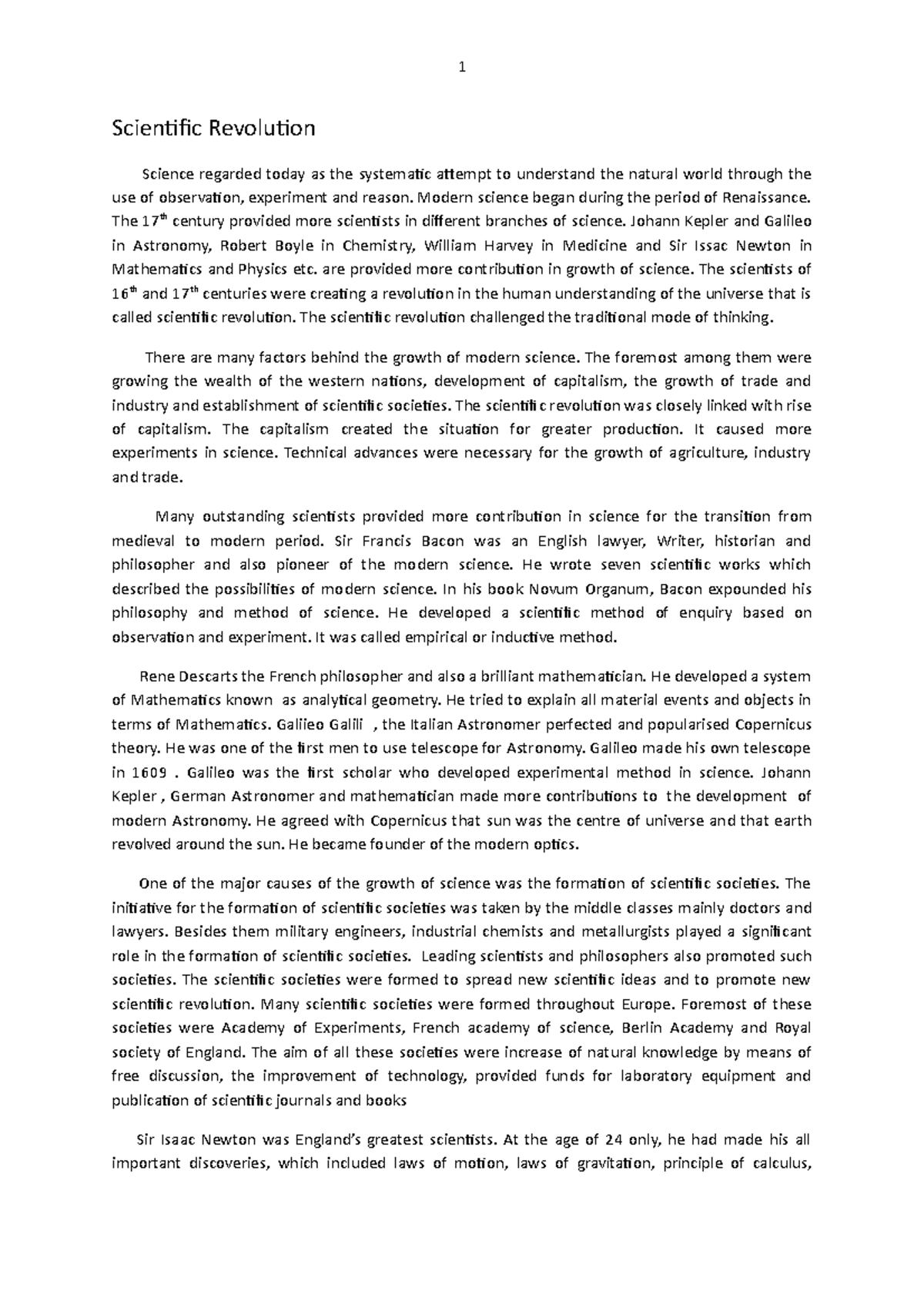 Scientific revolution - Scientific Revolution Science regarded today as ...