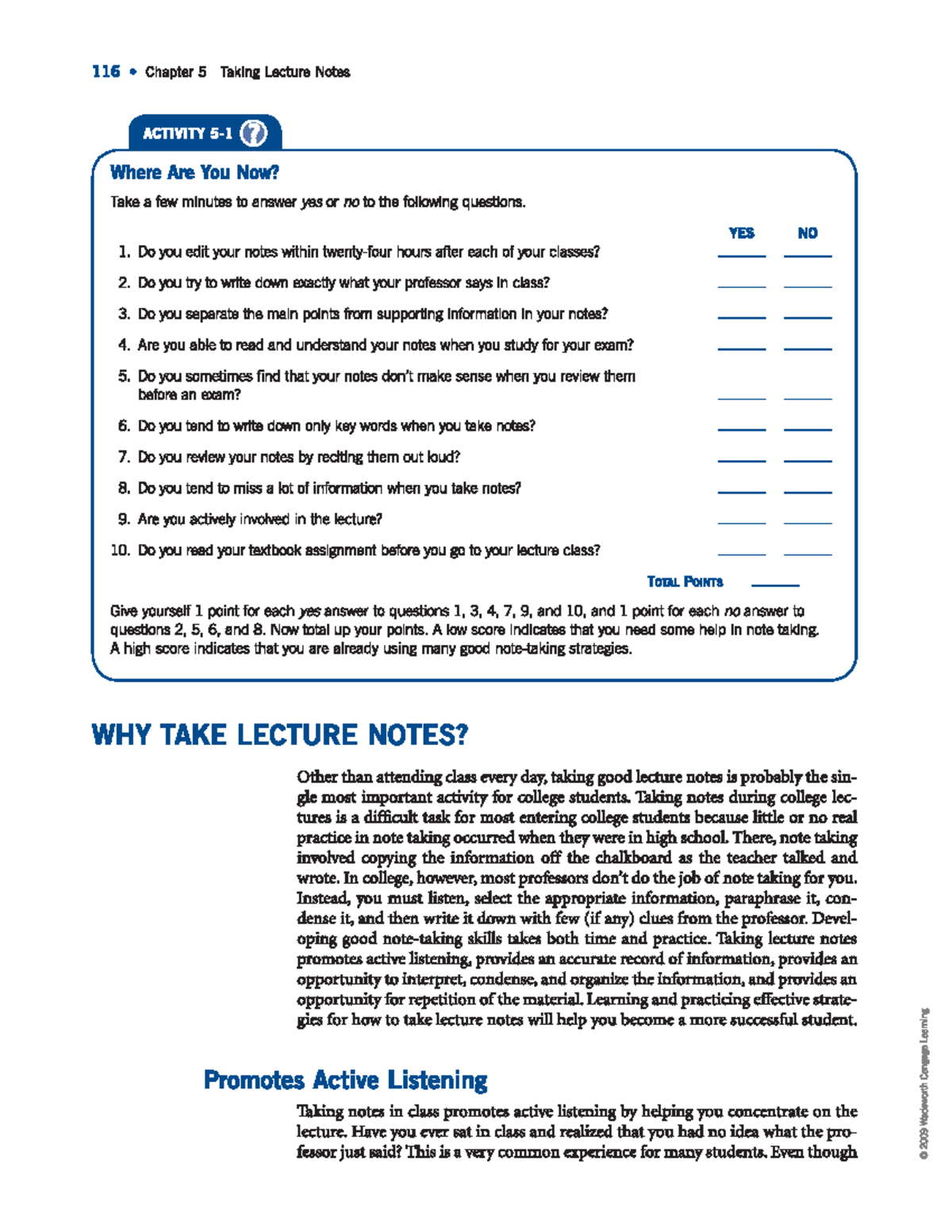 13. Week 4 - Note-Taking Strategies Activity 5-1 - 116 Chapter 5 Taking ...