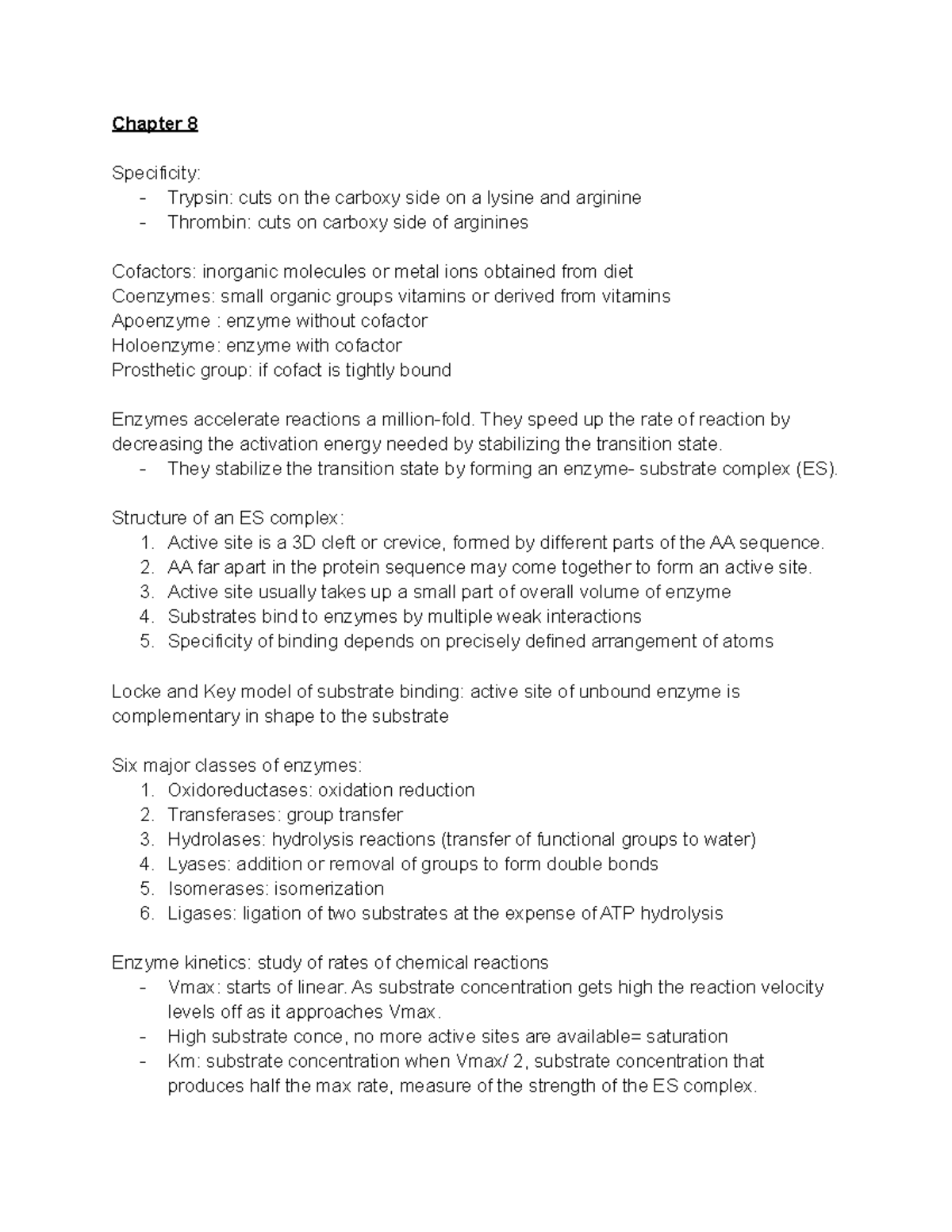 Biochemistry Exam 2 - Exam 2 notes for professor jane - Chapter 8 ...
