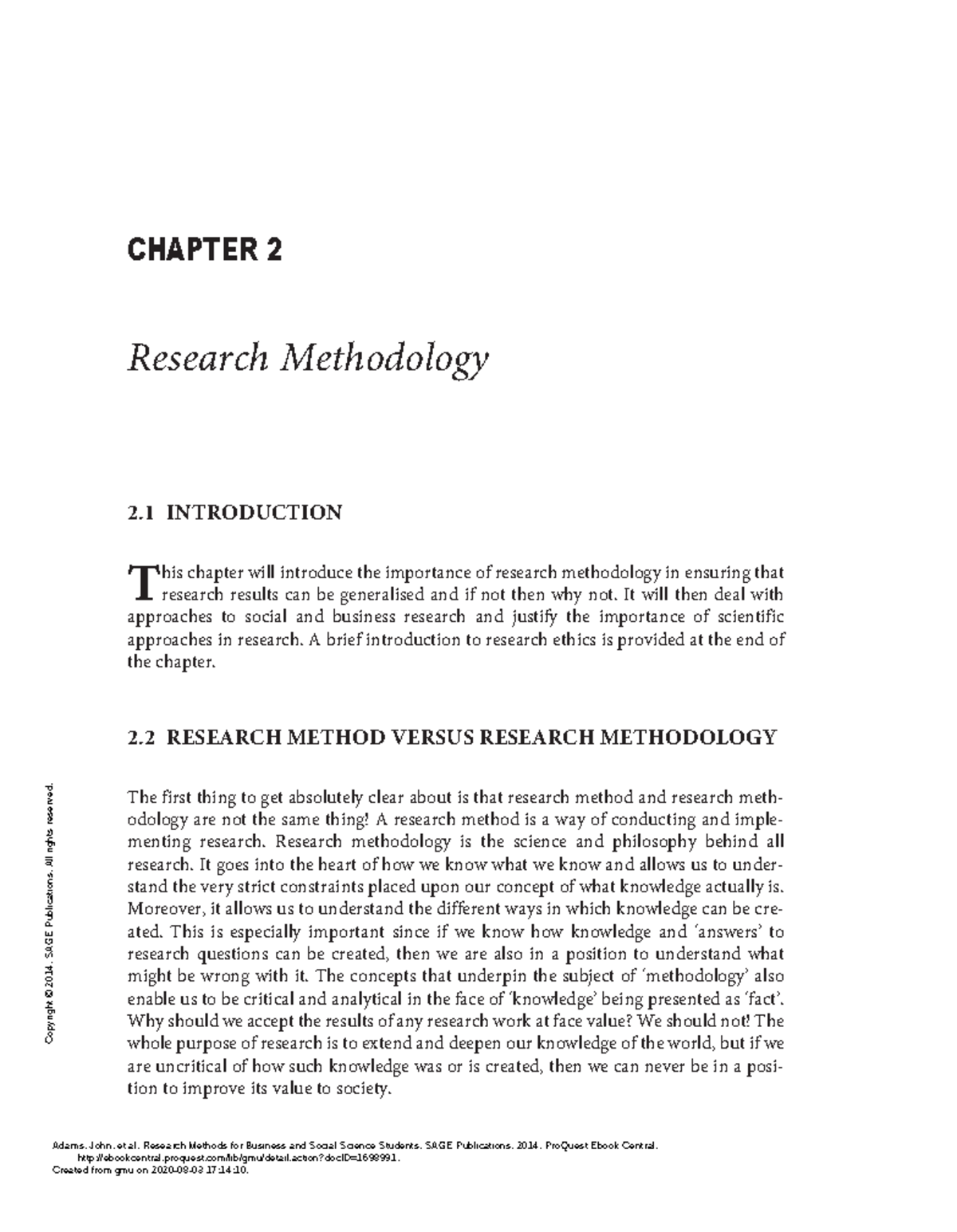 Research Methods for Business and Social Science S - Chapter 2 Research ...