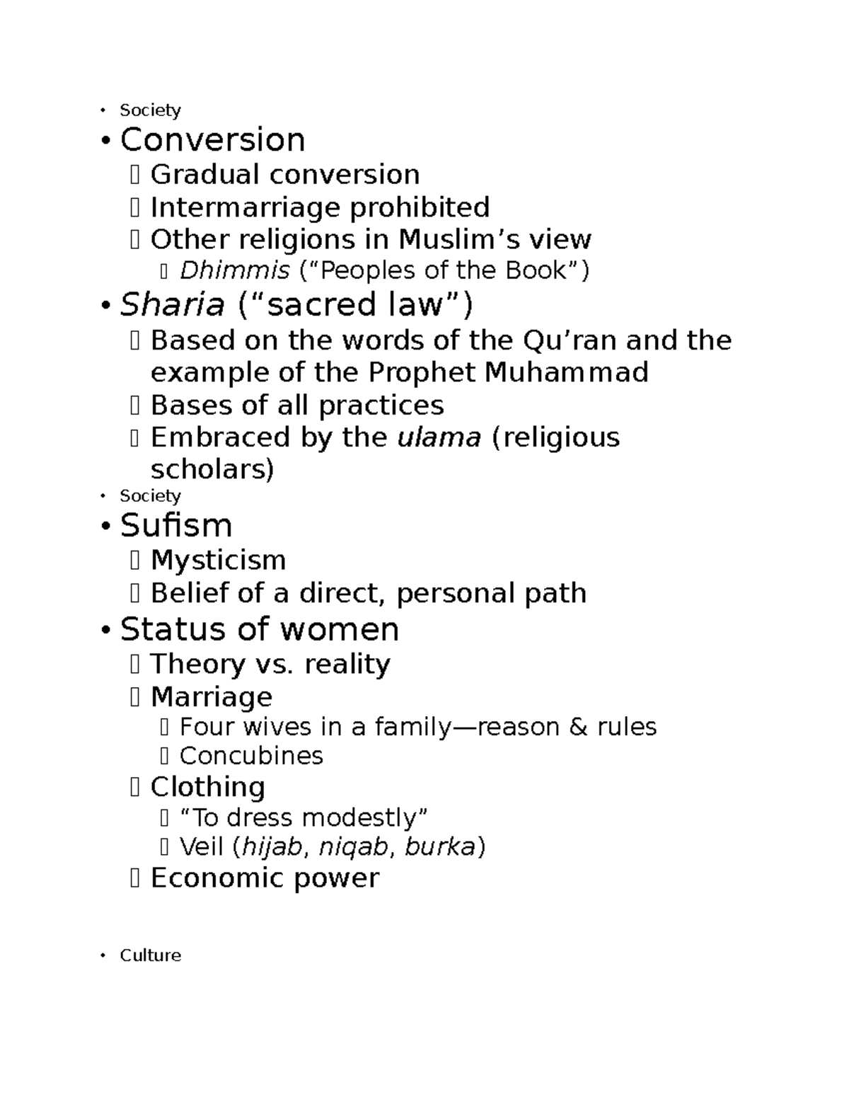 Islamic Civlization 2 - • Society • Conversion Gradual conversion ...