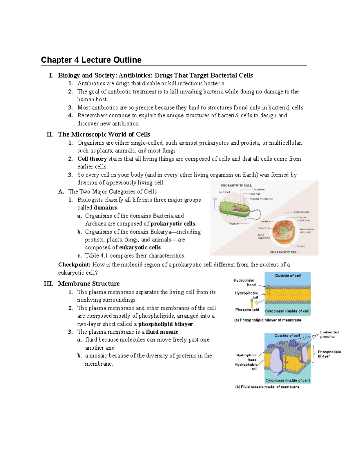 Chapter 4 Lecture Outline - Chapter 4 Lecture Outline I. Biology and ...