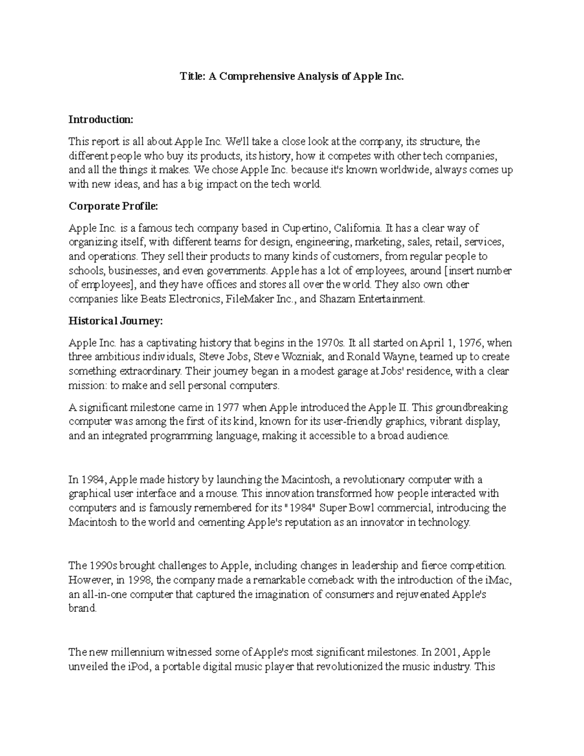 W07 Business Portfolio- Business Report-Atong - Title: A Comprehensive ...