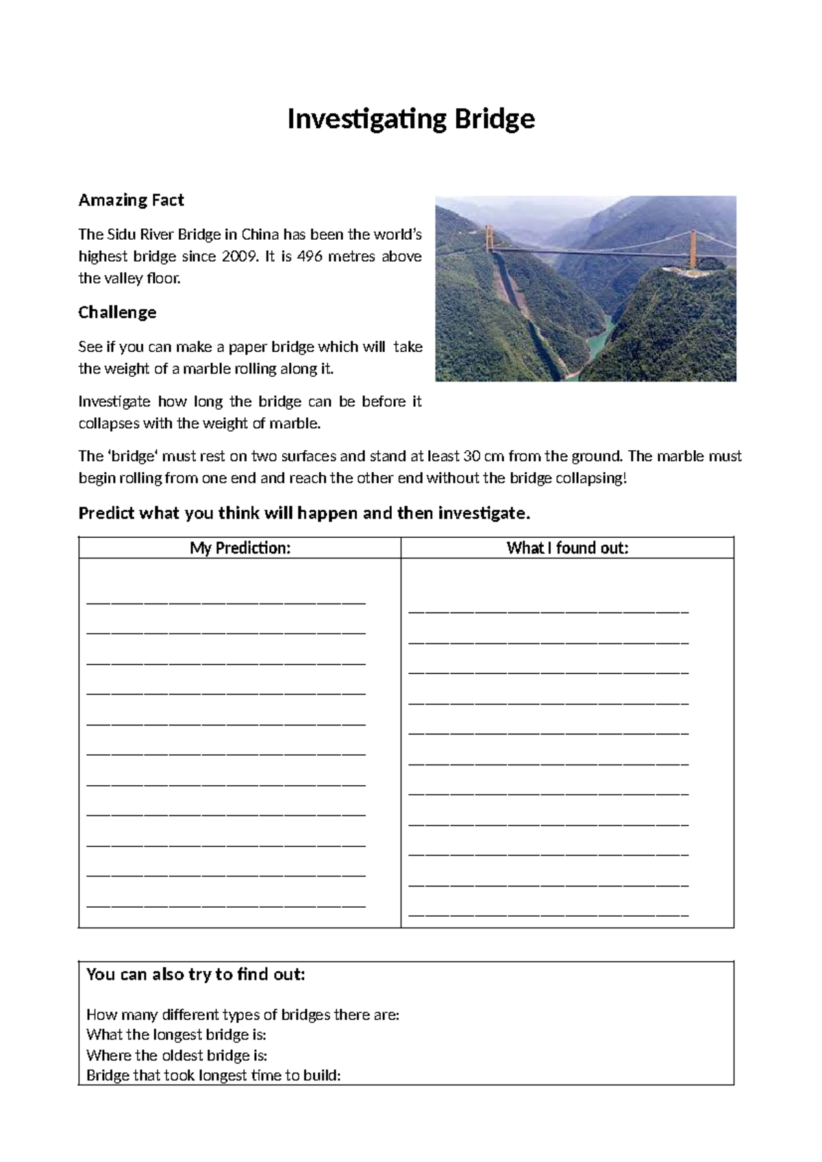Investigating Bridge - Research task - Investigating Bridge Amazing ...