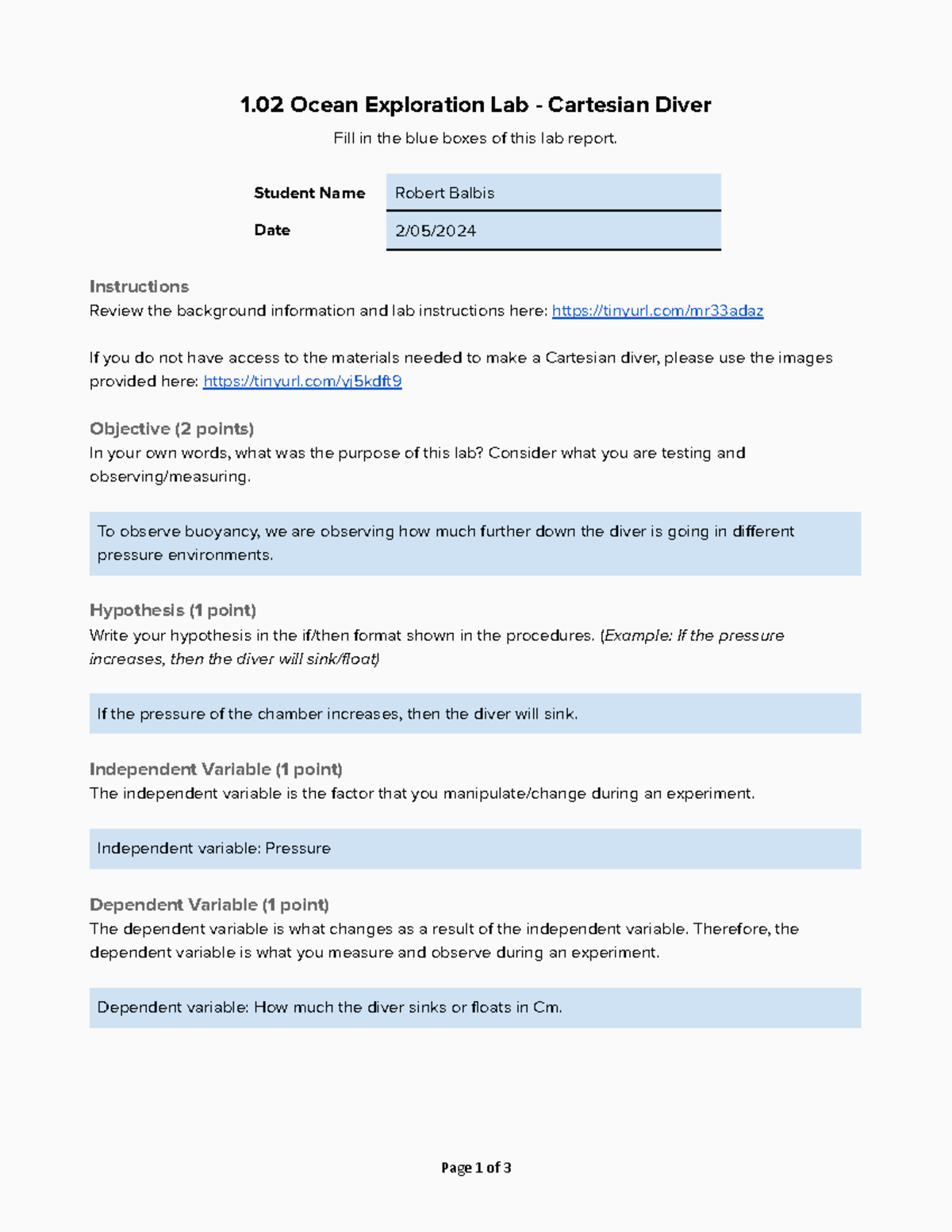 Copy of 1.02 Lab Report Template Rev 2022 - 1 Ocean Exploration Lab ...
