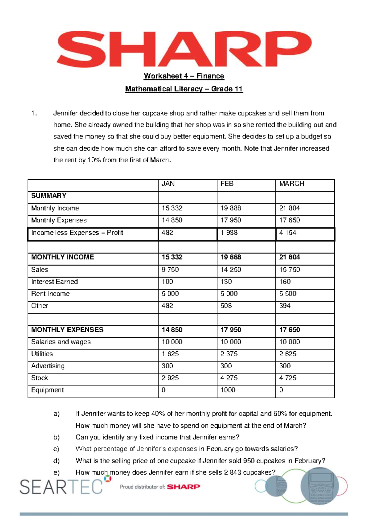 Worksheet 4 Finance Math Literacy Grade 11 - Worksheet 4 – Finance ...