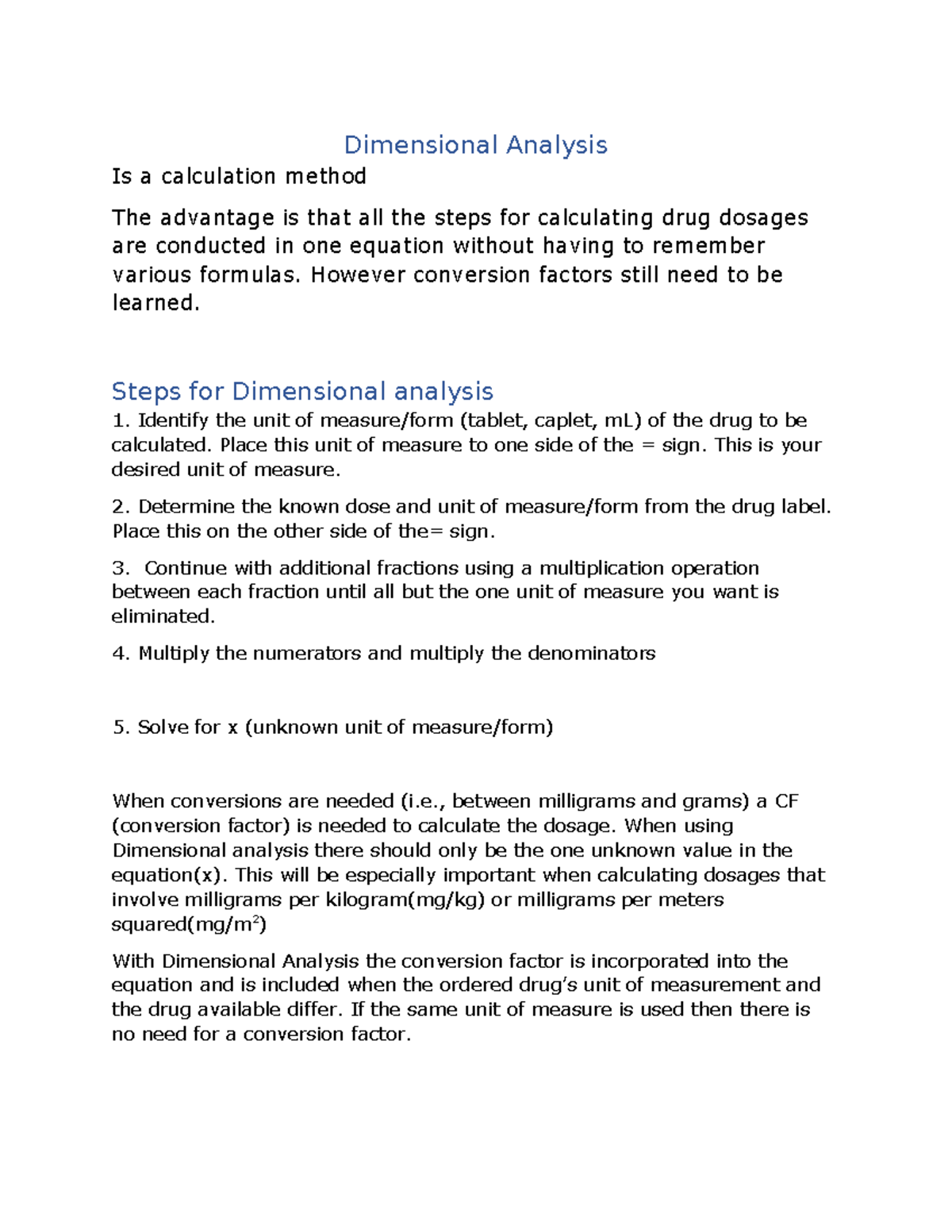 Dimensional Analysis(1) - Dimensional Analysis Is a calculation method ...