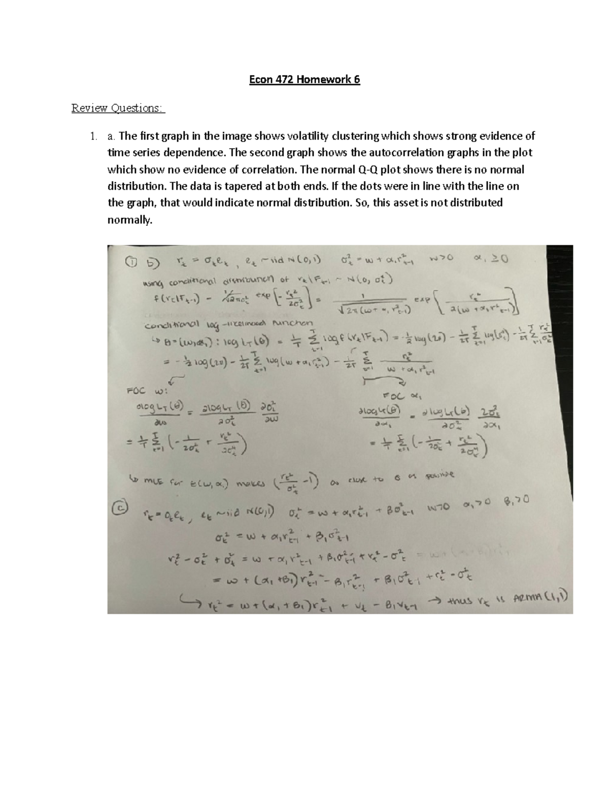 Econ 472 Homework 6 - ECON 346 - UIC - Studocu