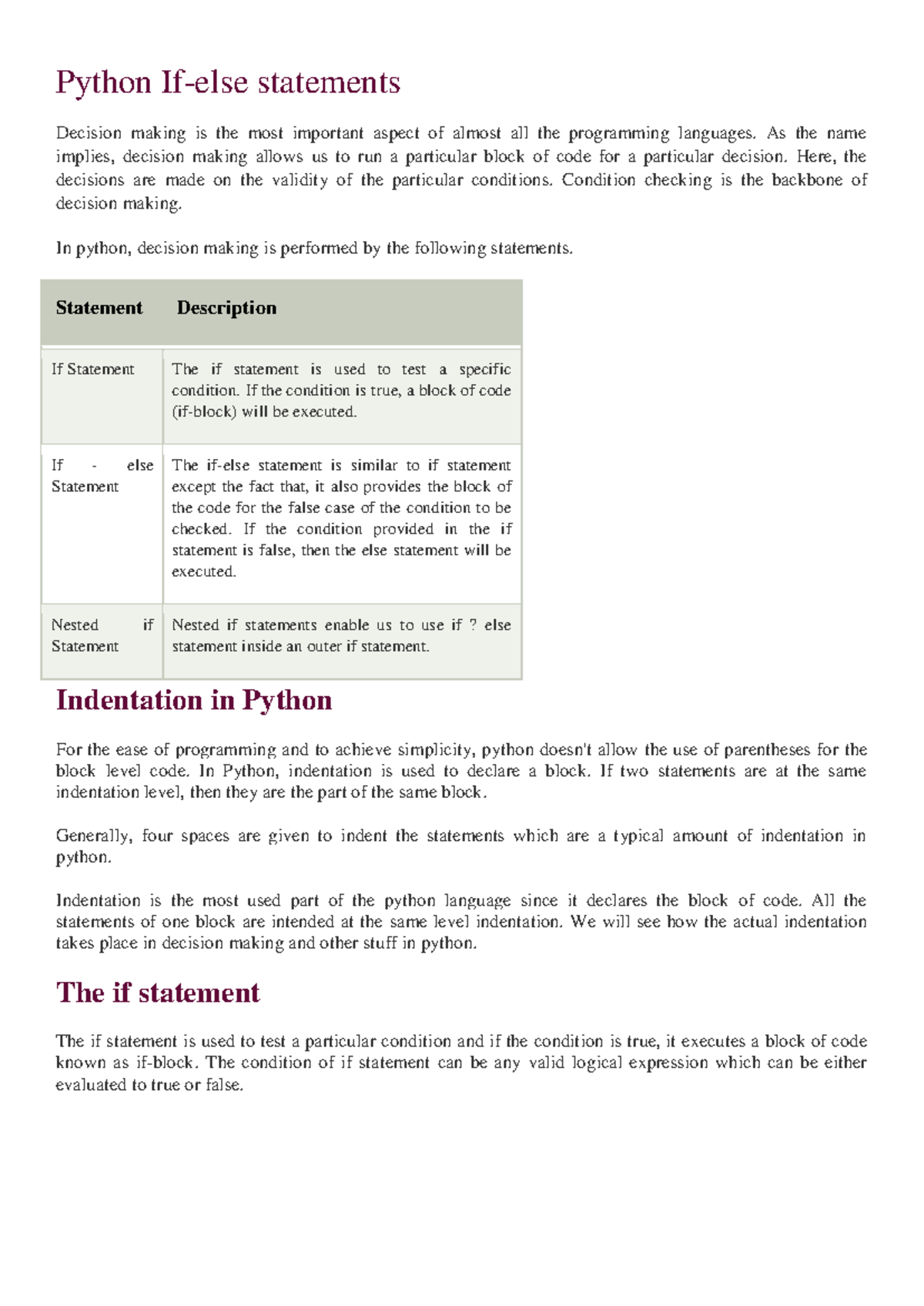 Py Prog-BCC402-Unit II & III - Notes - Python If-else statements ...
