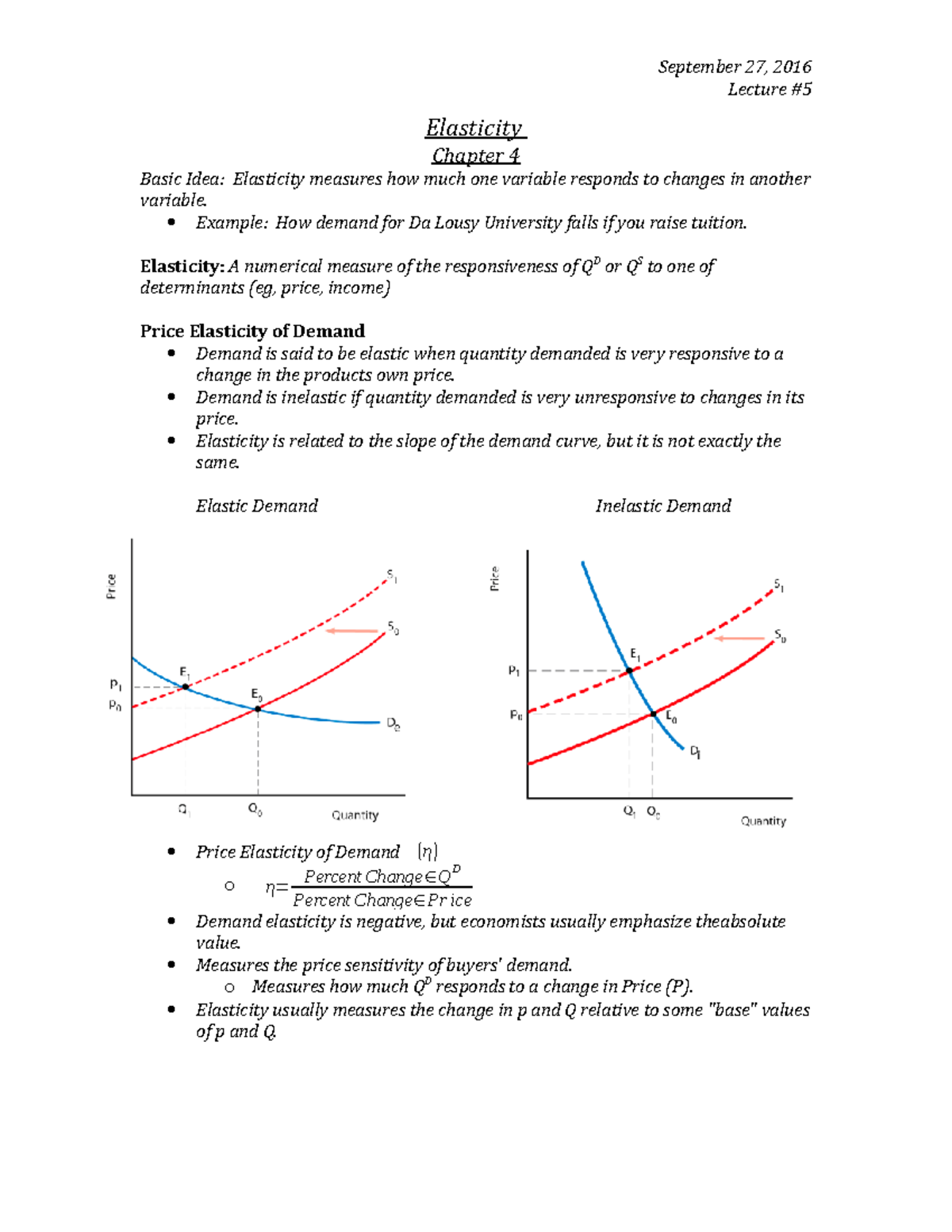 Docx-7 - lecture notes - September 27, 2016 Lecture #5 Elasticity ...