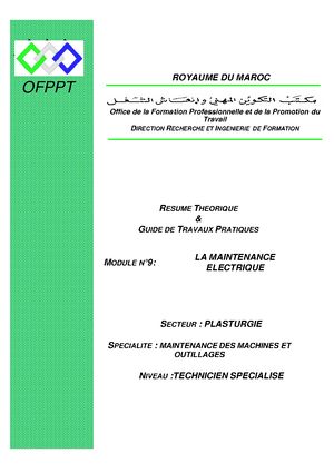 M210 maintenance outillage TS - OFPPT ROYAUME DU MAROC MODULE N°24: LA ...