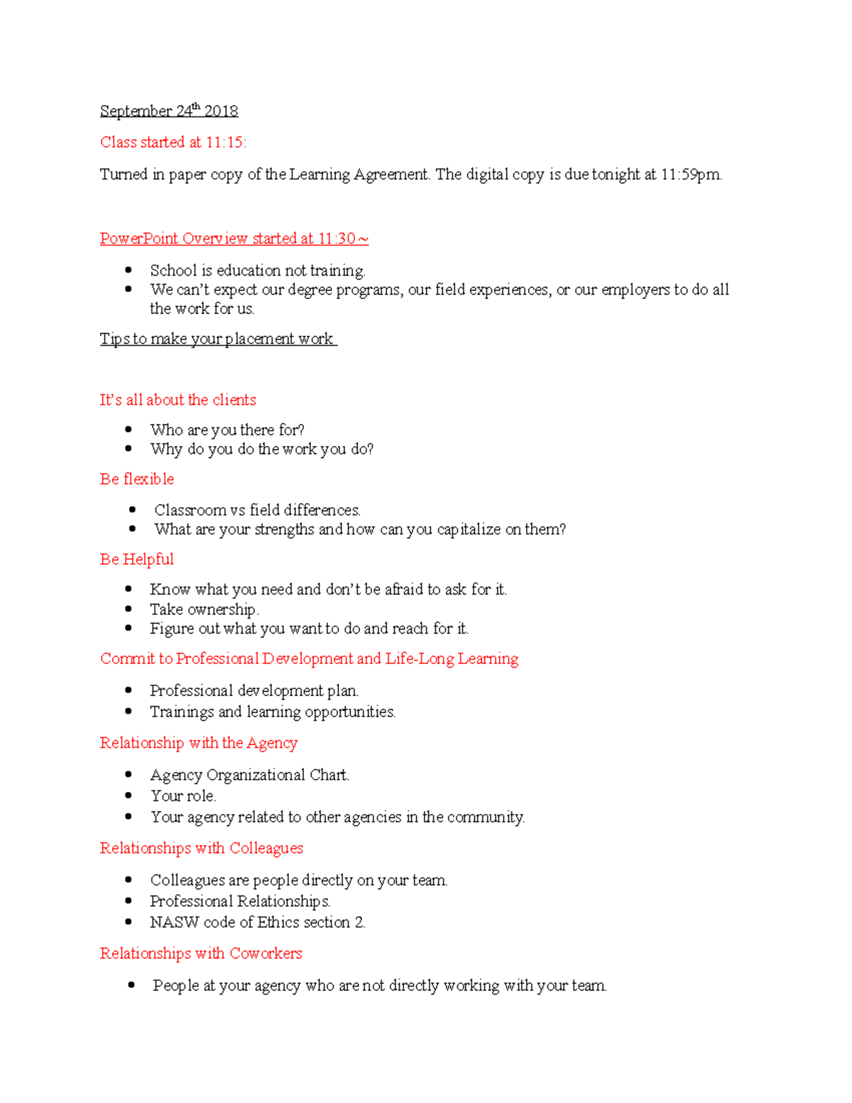 September 24th 2018 - Lecture notes 3 - September 24th 2018 Class ...