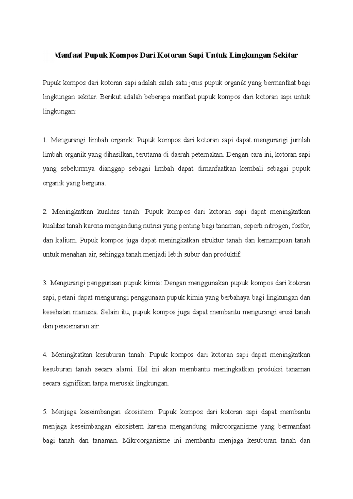 Manfaat pupuk kompos sapi - Manfaat Pupuk Kompos Dari Kotoran Sapi ...