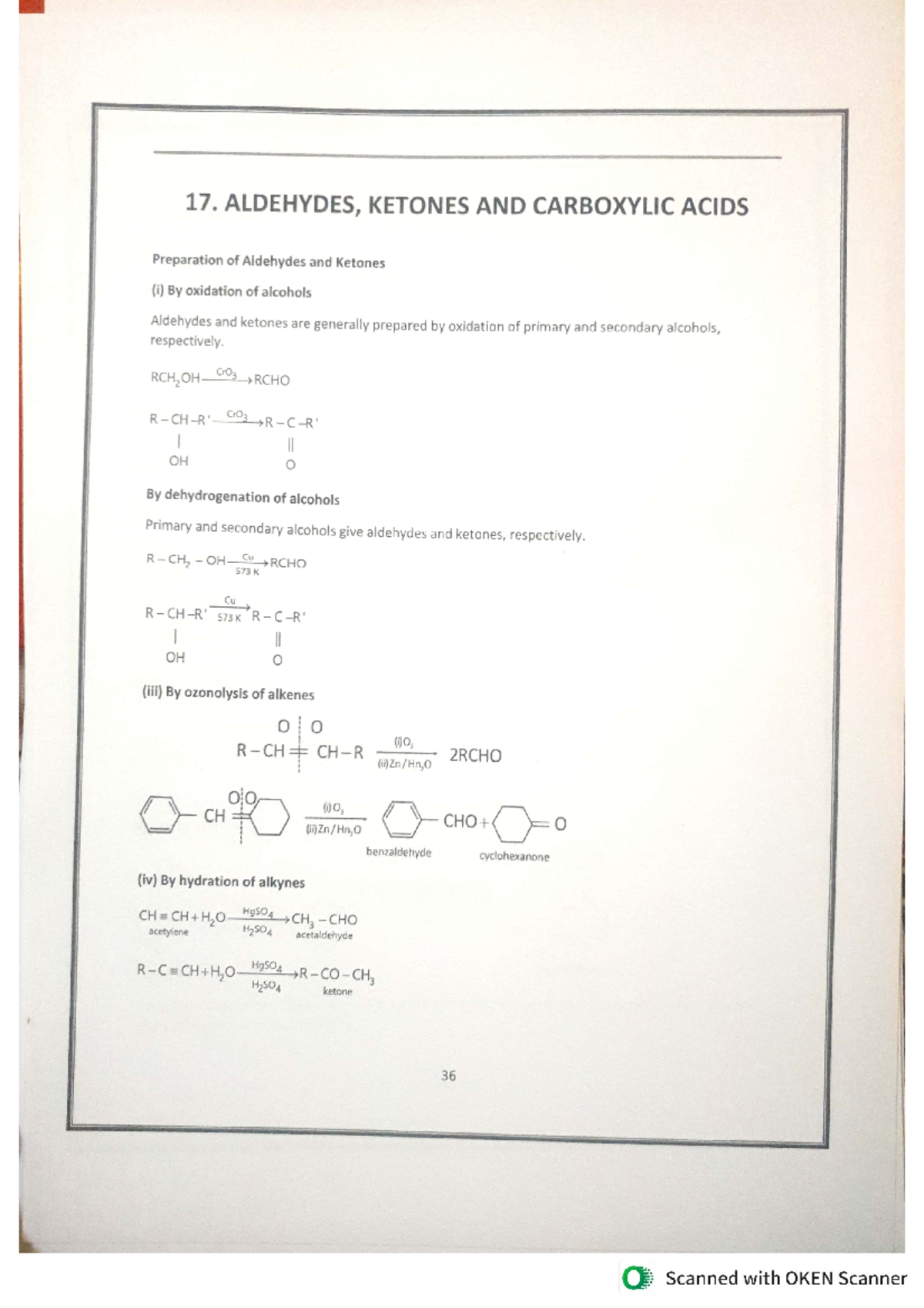 Aldehydes ,ketones and carboxylic acids formula book - Chemistry - Studocu