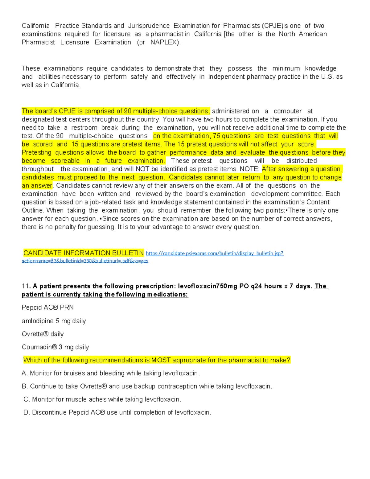 CPJE Review Questions Candidate Information Bulletin - California ...