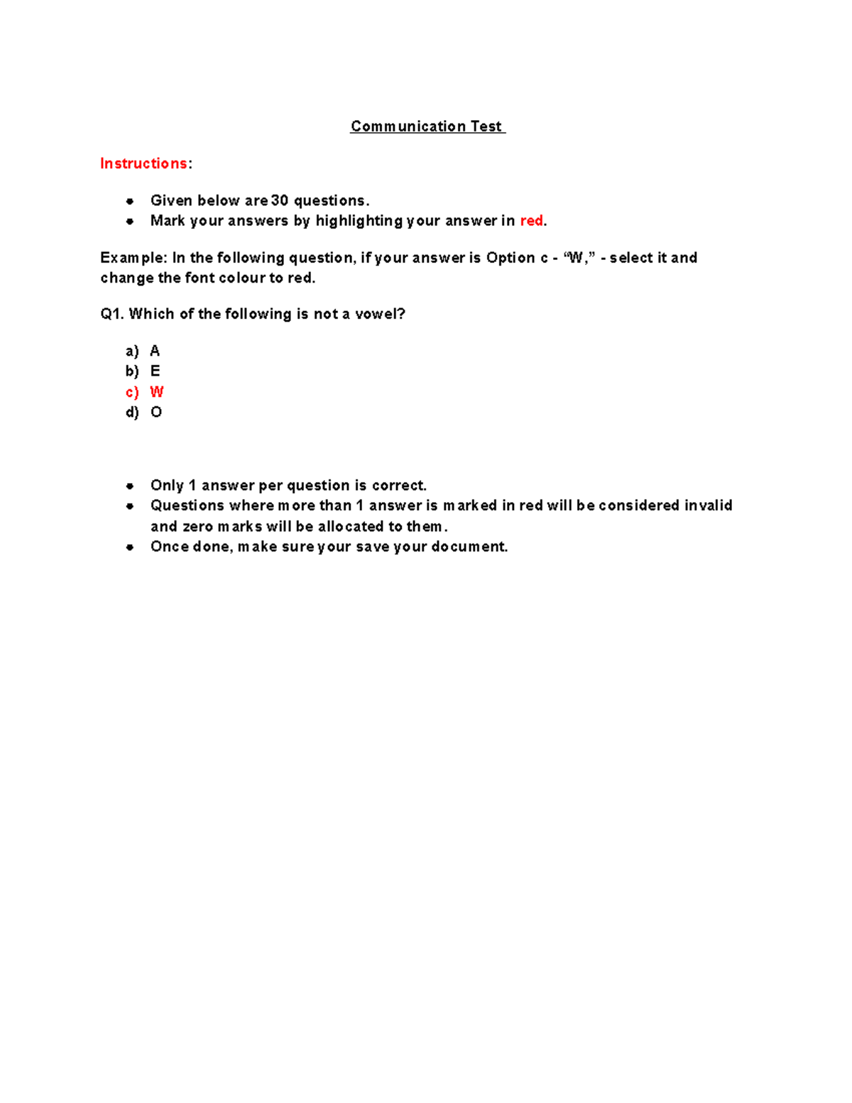 Deliverable #3 Communication Test - Communication Test Instructions ...