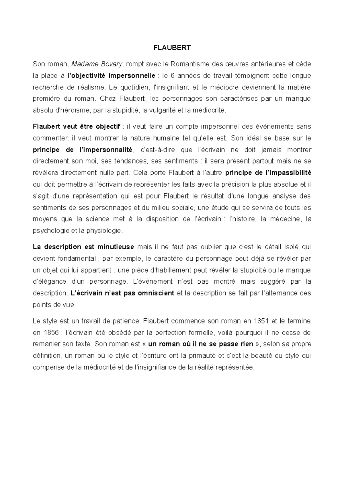 Flaubert - FLAUBERT Son roman, Madame Bovary , rompt avec le Romantisme ...