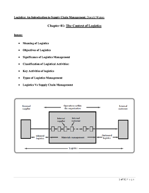 Lecture 02 - Logistics Strategy (Doc) - LEC 02: Logistics Strategy ...