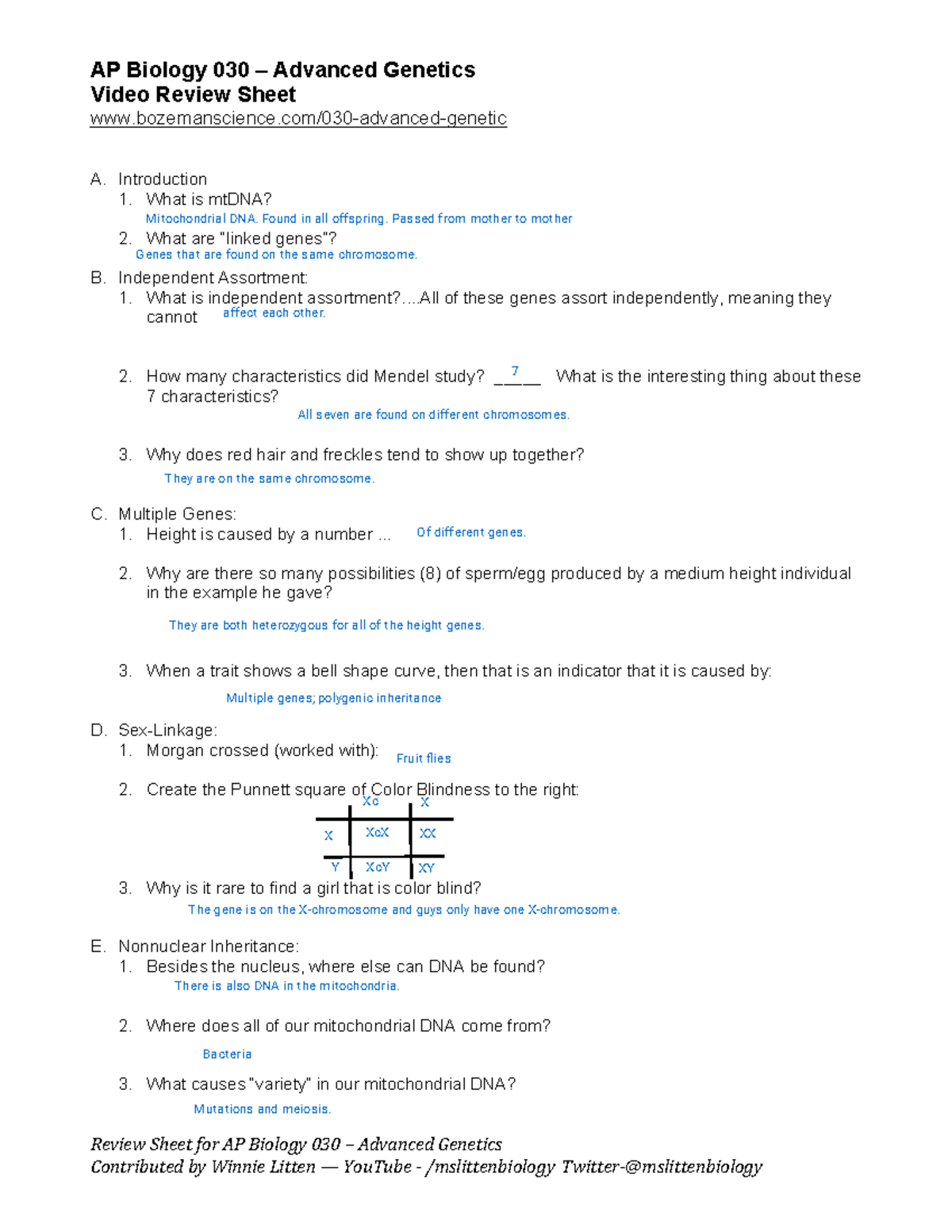 Kami Export - AP+Bio-030+Advanced+Genetics+Worksheet-WL - - Studocu