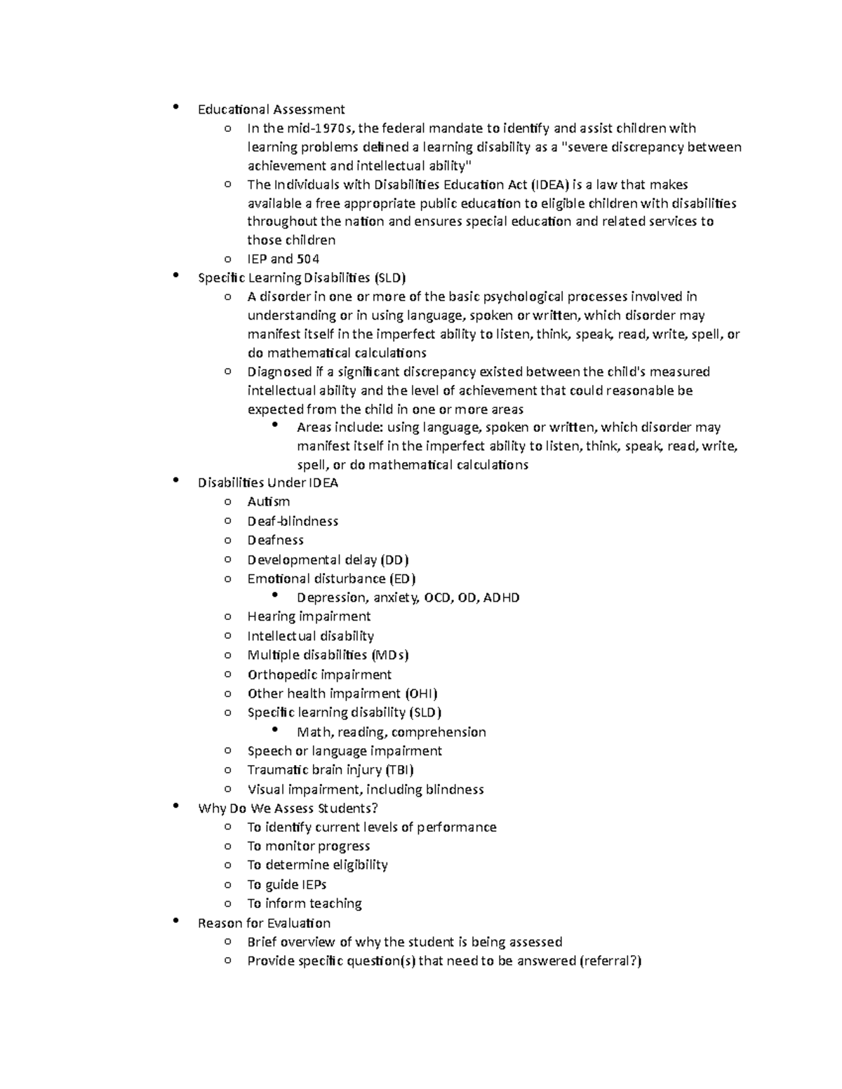 Chapter 10 - Assessment for Education - Educational Assessment o In the ...