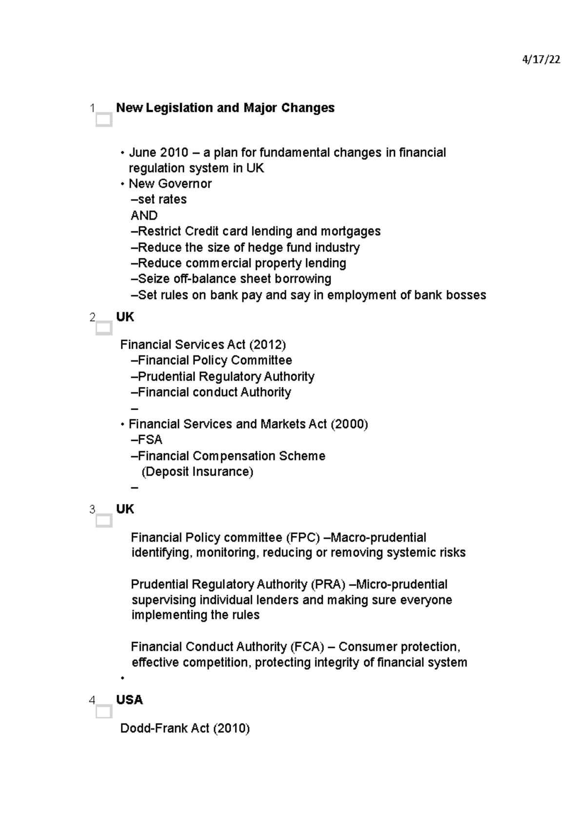 L10 New Financial Legislation and Changes - 155901499 - SOAS University ...