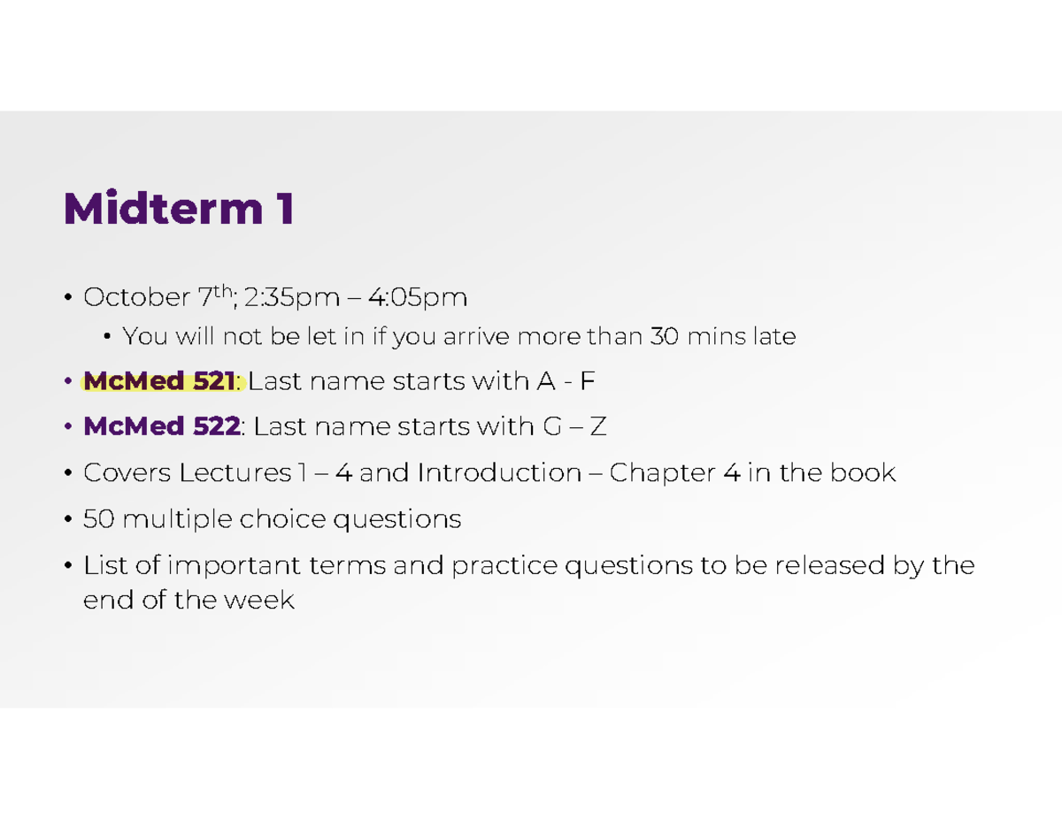 Cognitive Dev cont + Development of Social Cognition - Midterm 1 October 7 th ; 2:35pm – 4:05pm ...