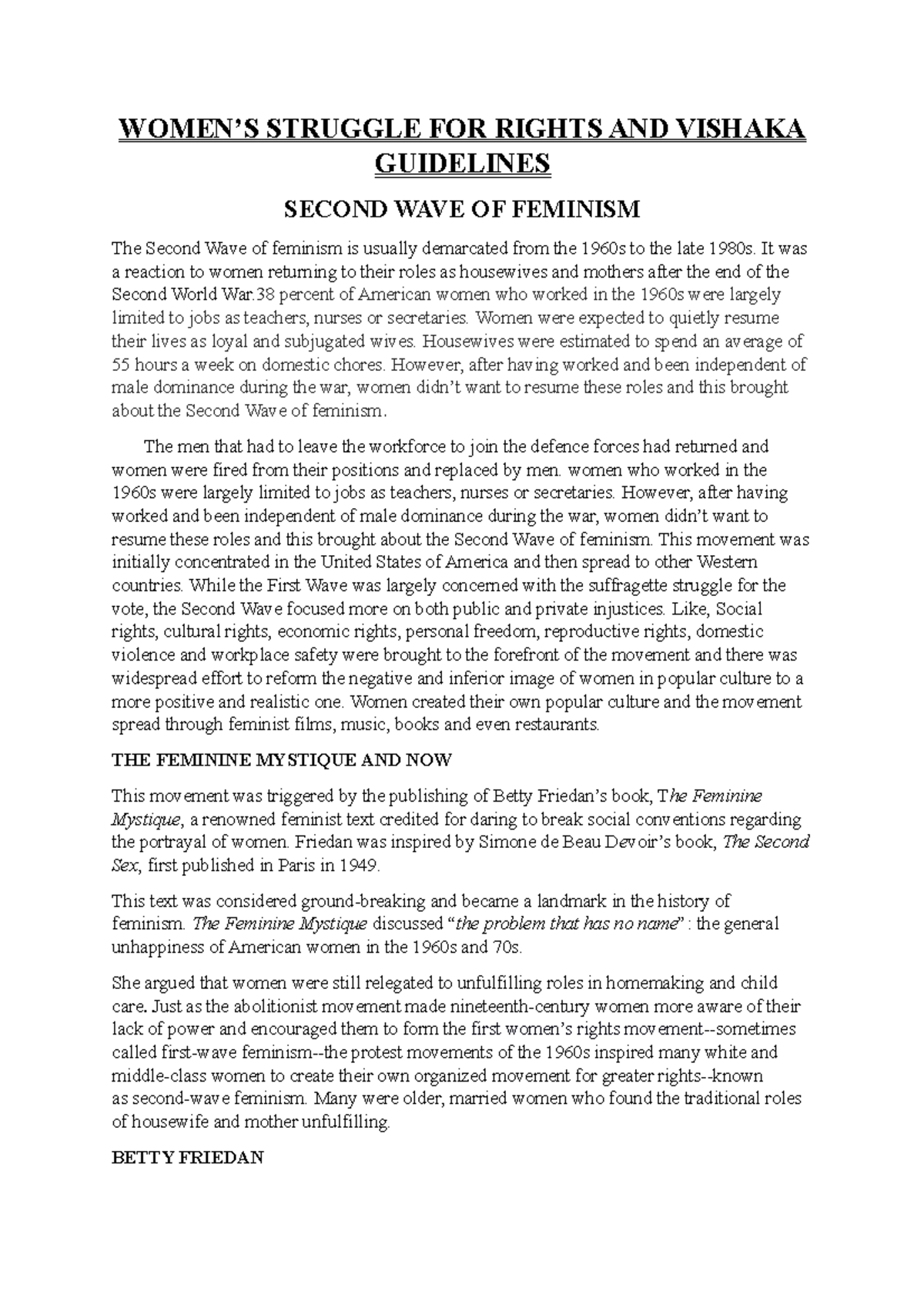 Vishaka Guidelines - regarding women rights against sexual harassment ...