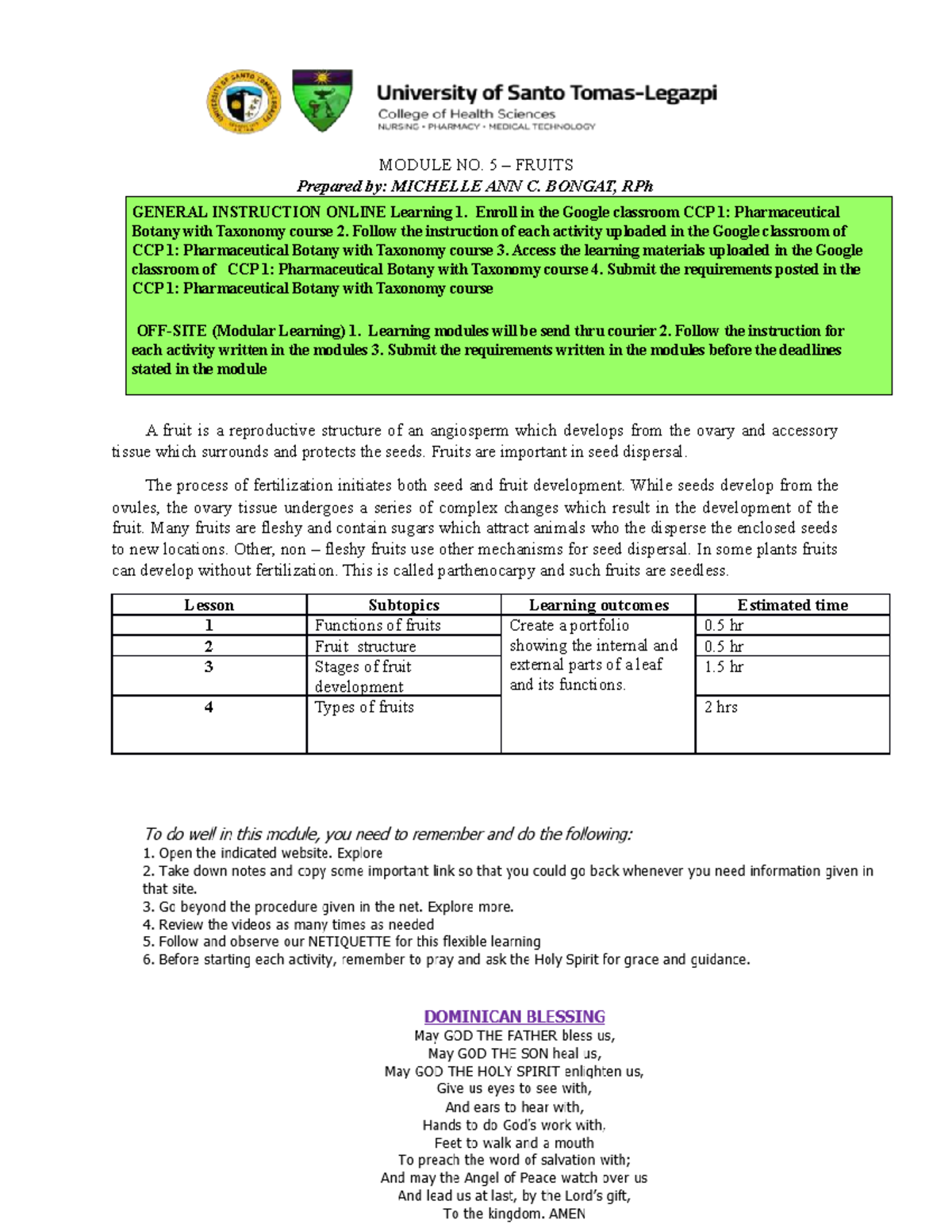 Fruits-module - Botany Module: Fruits - MODULE NO. 5 – FRUITS Prepared ...