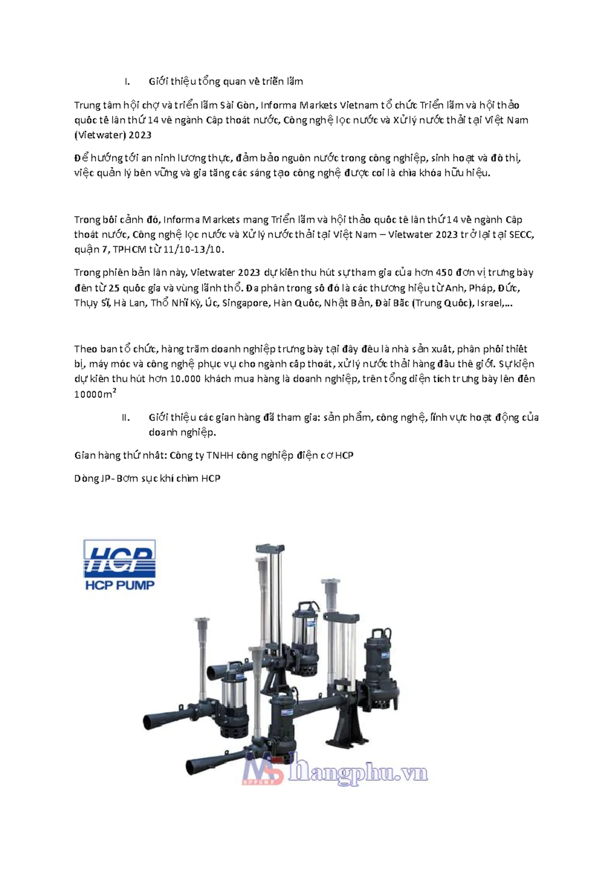 Triển lãm Vietwaer - Is didjdk - I. Gi ới thi ệu t ổng quan vềề triềễn ...