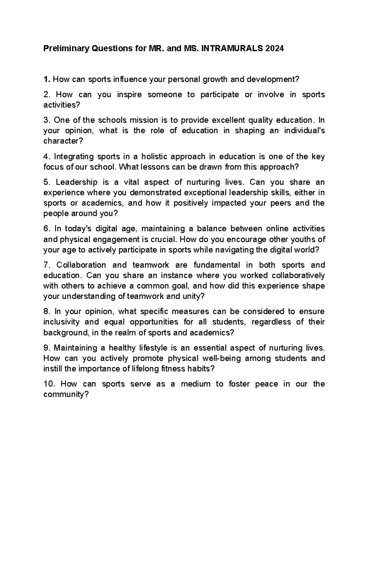 Preliminary-Questions - Preliminary Questions for MR. and MS ...