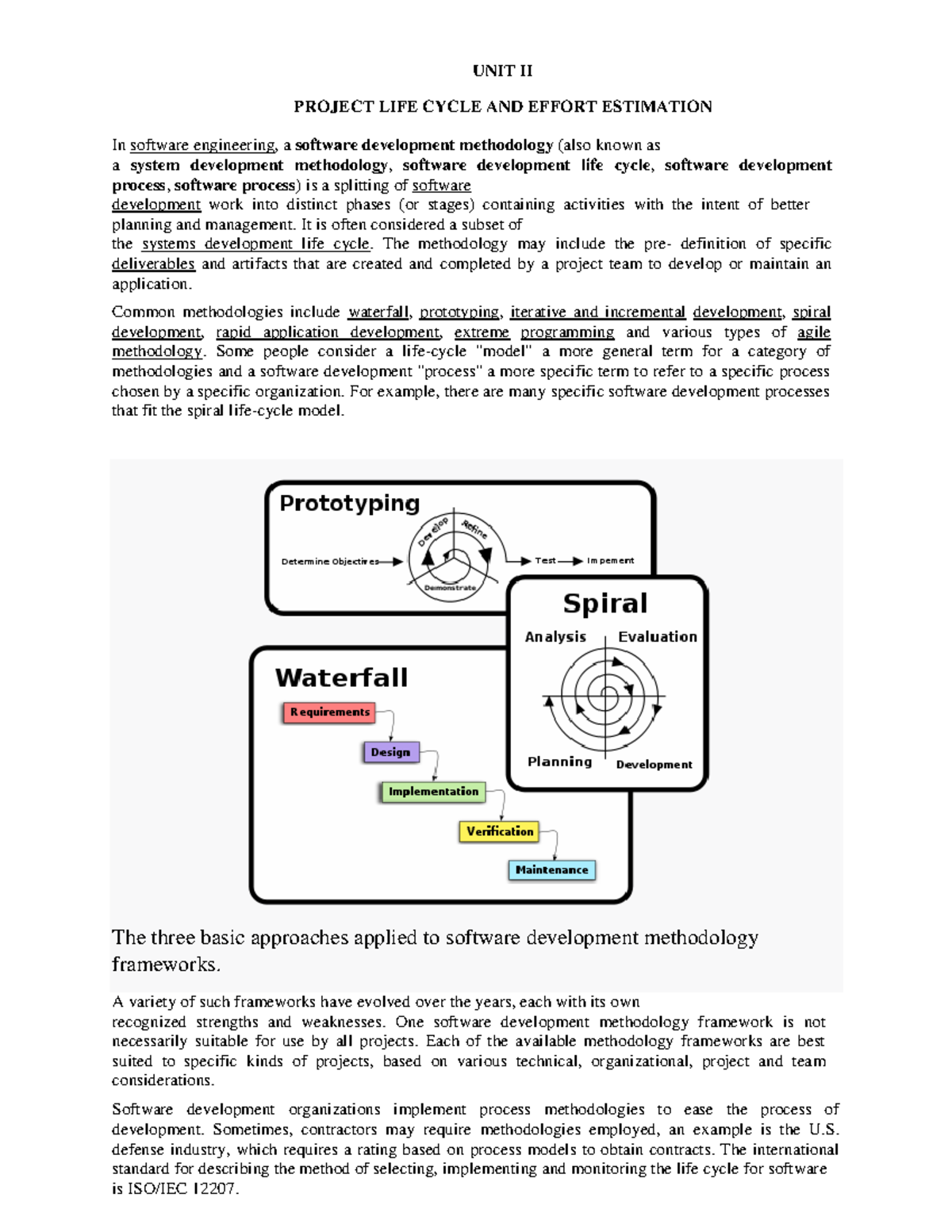 Module 2 - UNIT II PROJECT LIFE CYCLE AND EFFORT ESTIMATION : Software ...