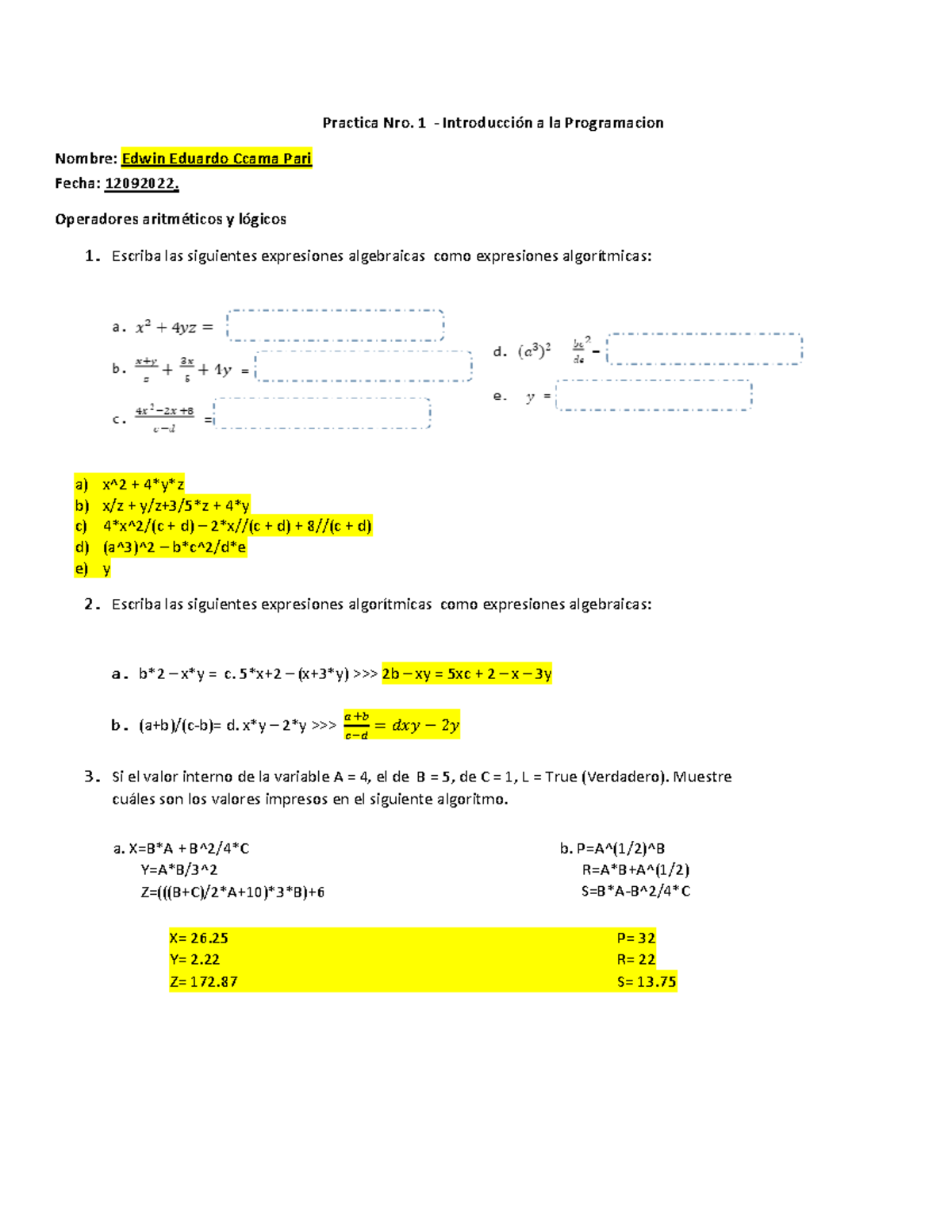 Practica 01 by EECC - todo esta ok - Practica Nro. 1 - IntroducciÛn a ...