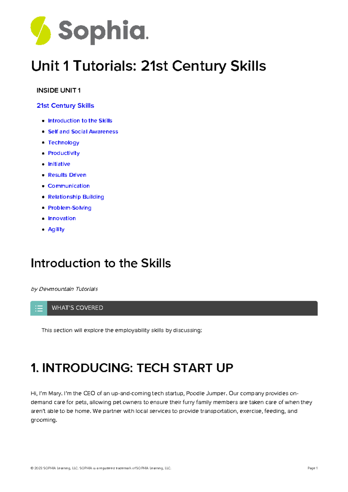 Unit 1 tutorials 21st century skills - Unit 1 Tutorials: 21st Century Skills INSIDE UNIT 1 21st ...