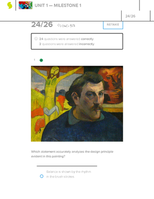 Unit 1 Milestone - Visual Communications 81% - 1 CONCEPT → Color 21 / ...