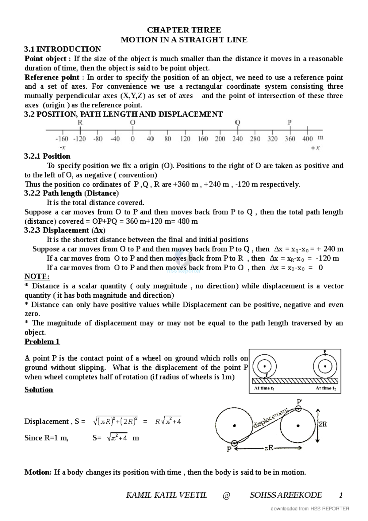 HSSRptr-Chapter 3 Notes-Motion in a straight line - CHAPTER THREE ...