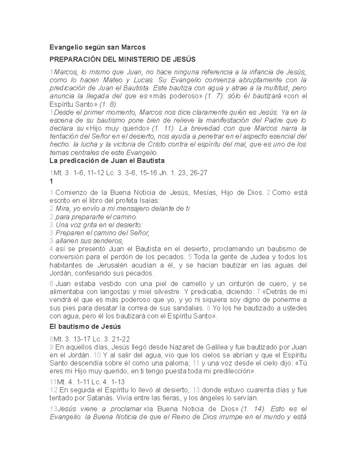 Marcos 3 - RESUMEN EVANGELIOS - Evangelio según san Marcos PREPARACIÓN ...