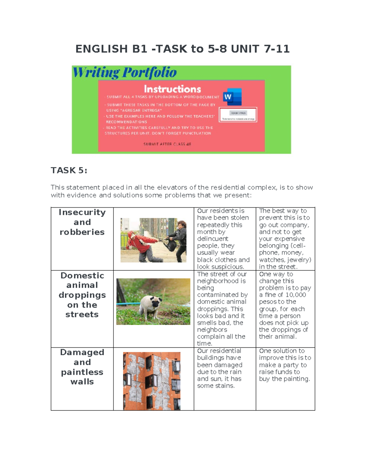 Portafolio 11-12 TASK 5 to 8. (Terminar) - ENGLISH B1 -TASK to 5-8 UNIT 7- TASK 5: This ...