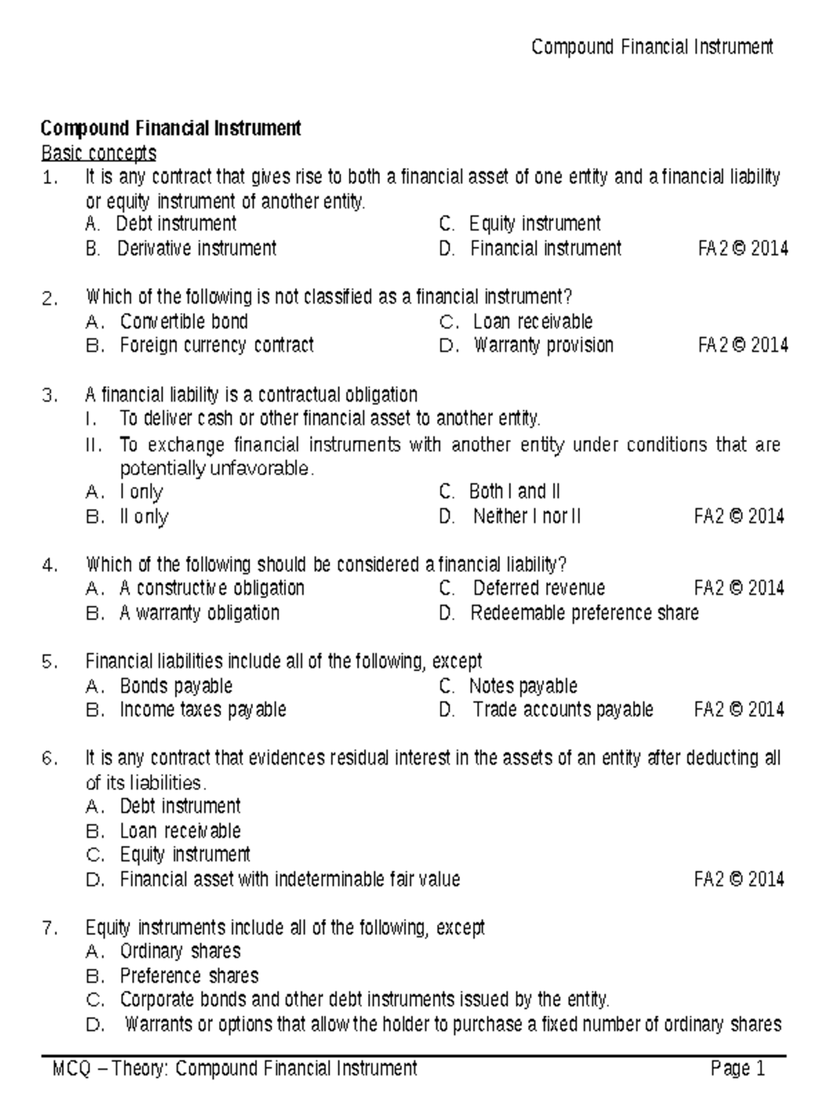 Compound Financial Instrument Theories - Compound Financial Instrument ...
