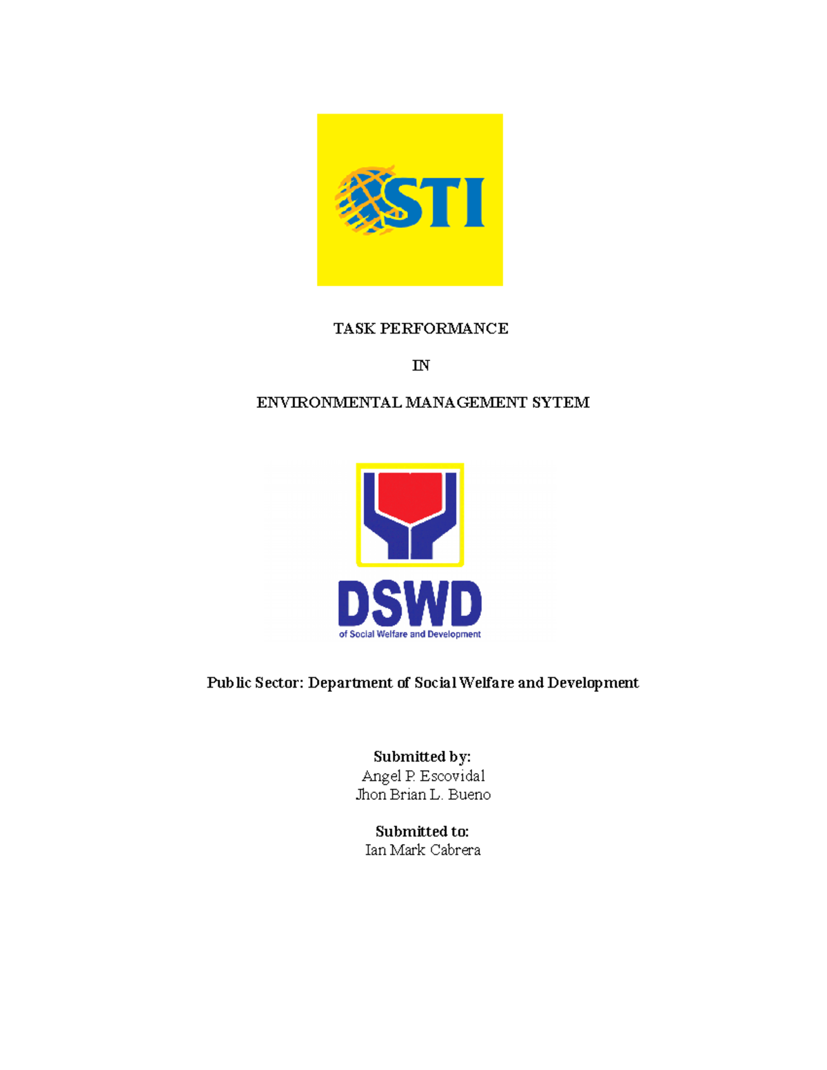 10 Taskperformance 1 EMS - TASK PERFORMANCE IN ENVIRONMENTAL MANAGEMENT ...