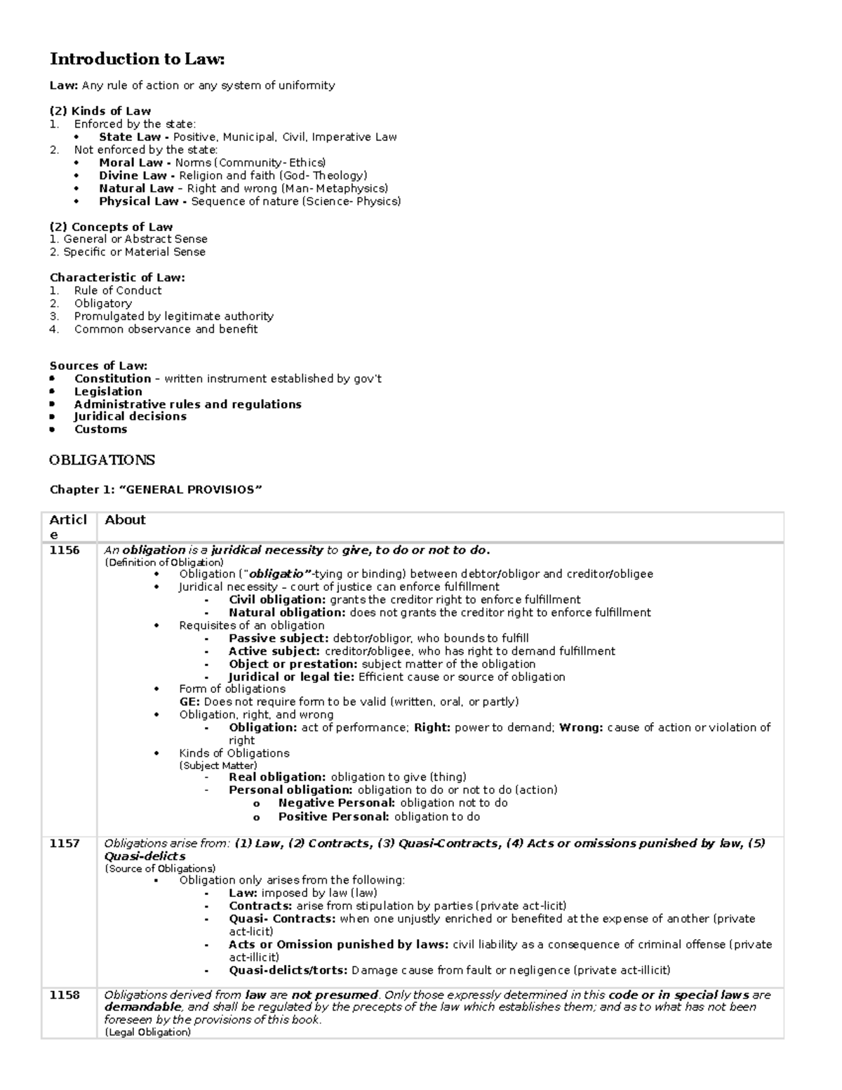 Introduction to Law - Introduction to Law: Law: Any rule of action or ...