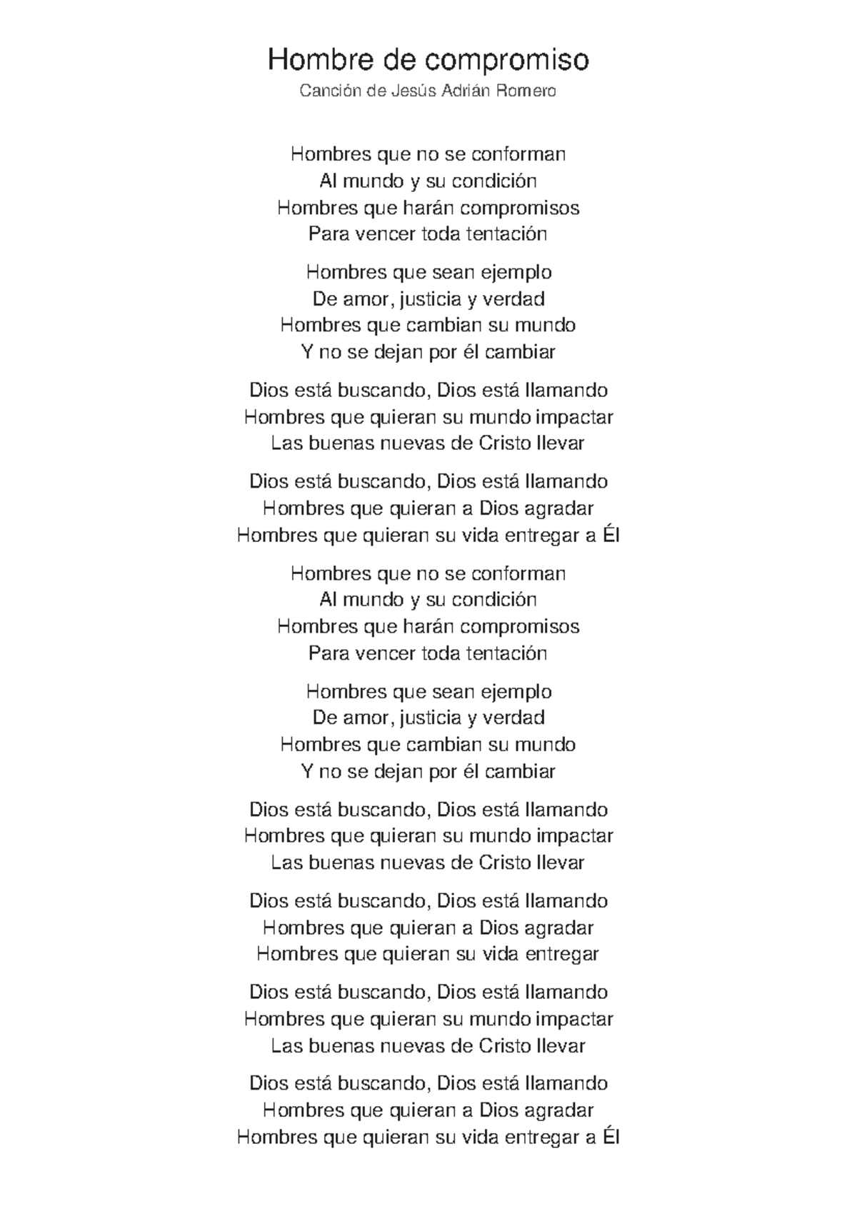 Hombre de compromiso - Hombre de compromiso Canción de Jesús Adrián ...