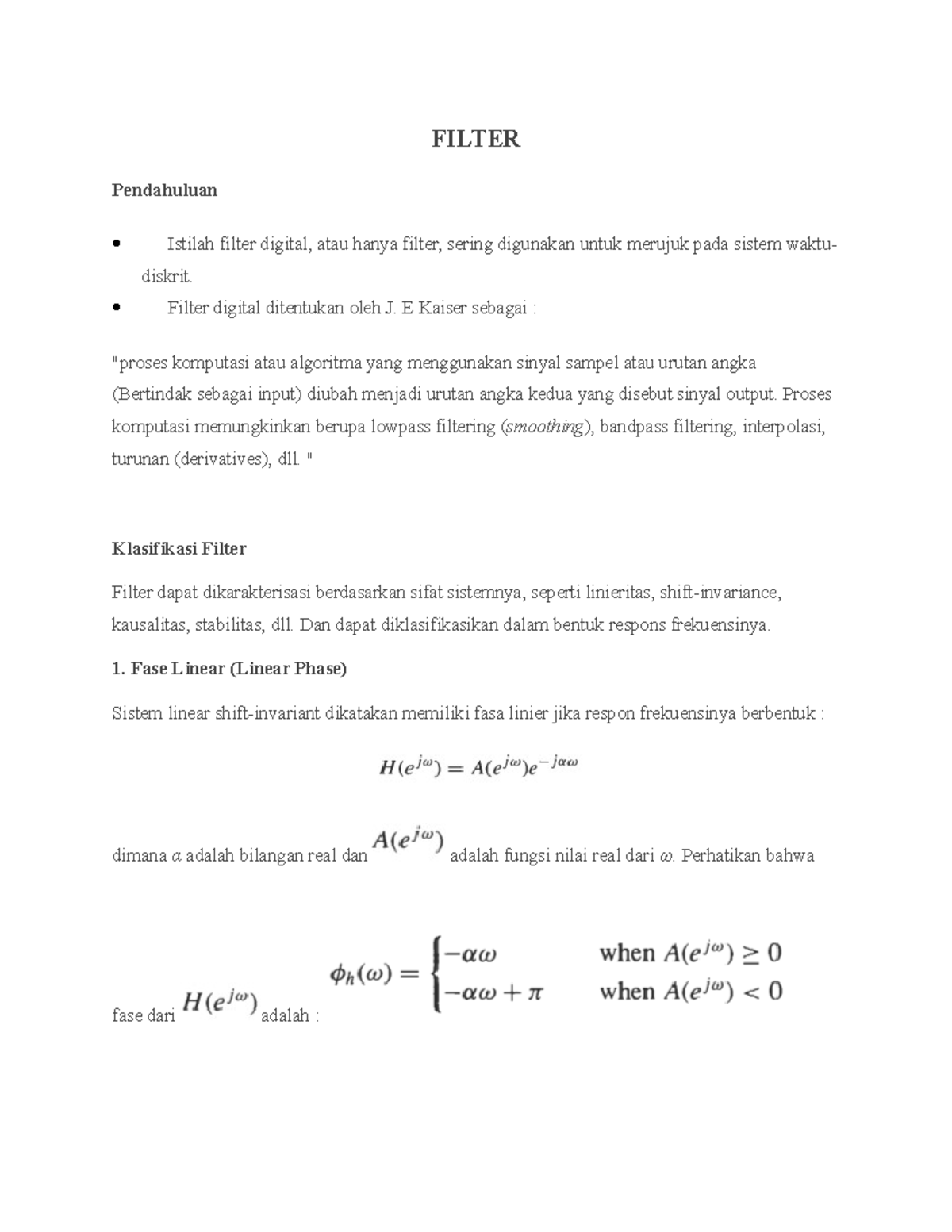 Materi Filter Perancangan Sistem Digital - FILTER Pendahuluan Istilah ...