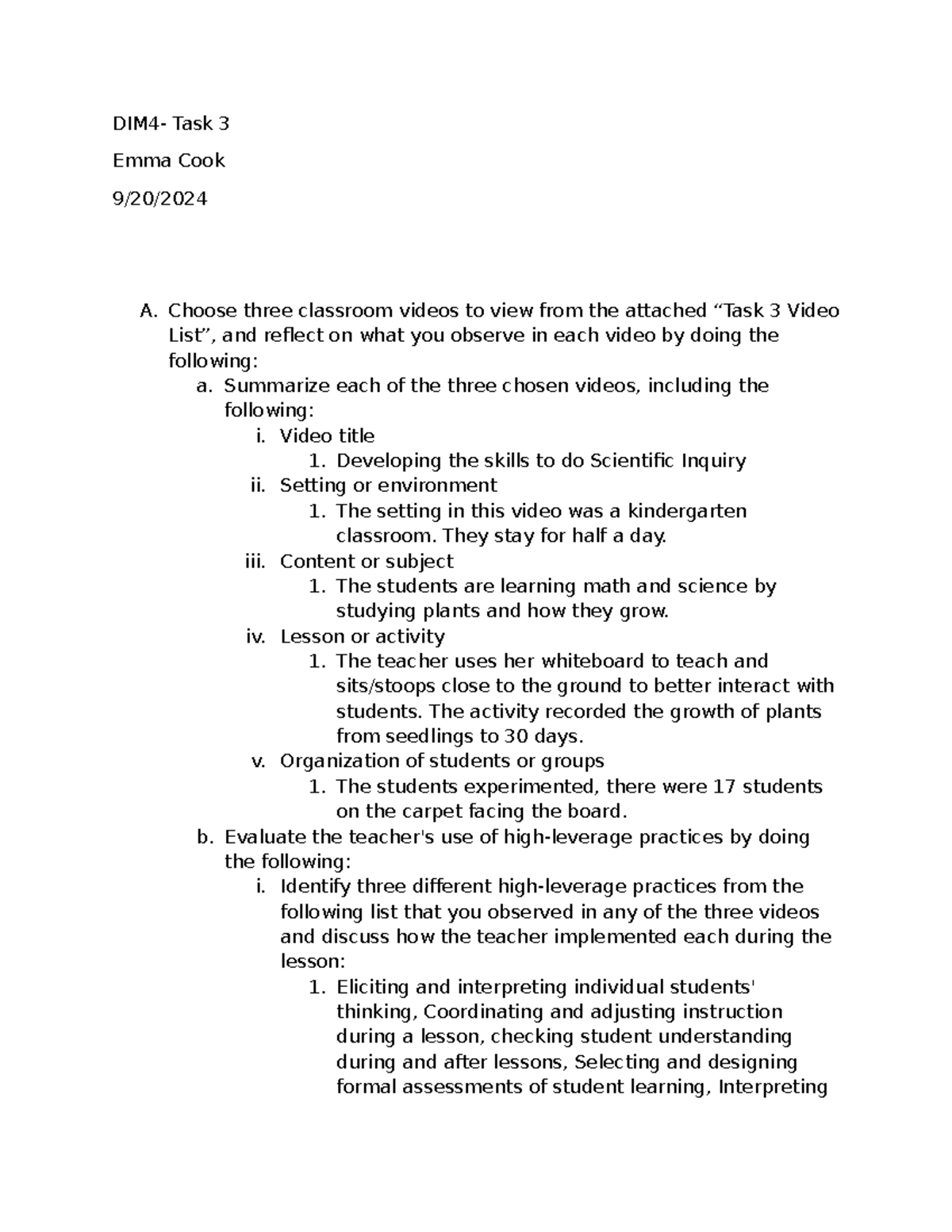 DIM4-Task 3 - passed on first try - DIM4- Task 3 Emma Cook 9/20/ A ...