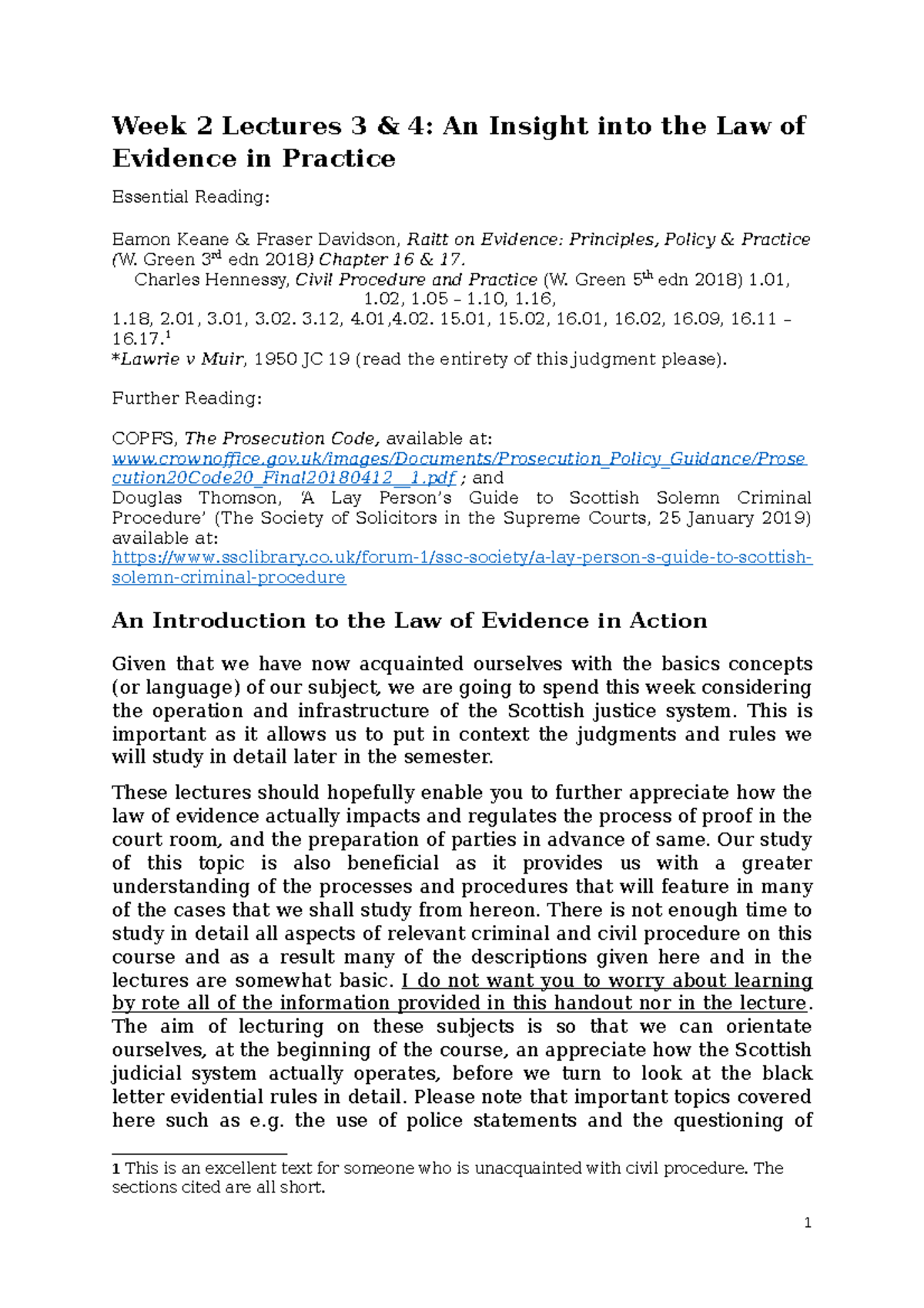 Lecture Guide Week 2 - Notes - Week 2 Lectures 3 & 4: An Insight into ...