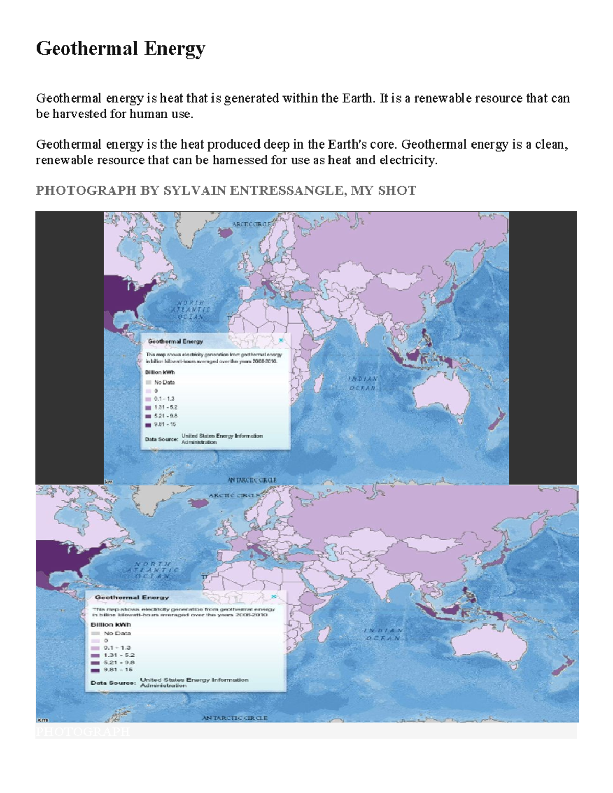 Geothermal Energy - A handout - Geothermal Energy Geothermal energy is ...