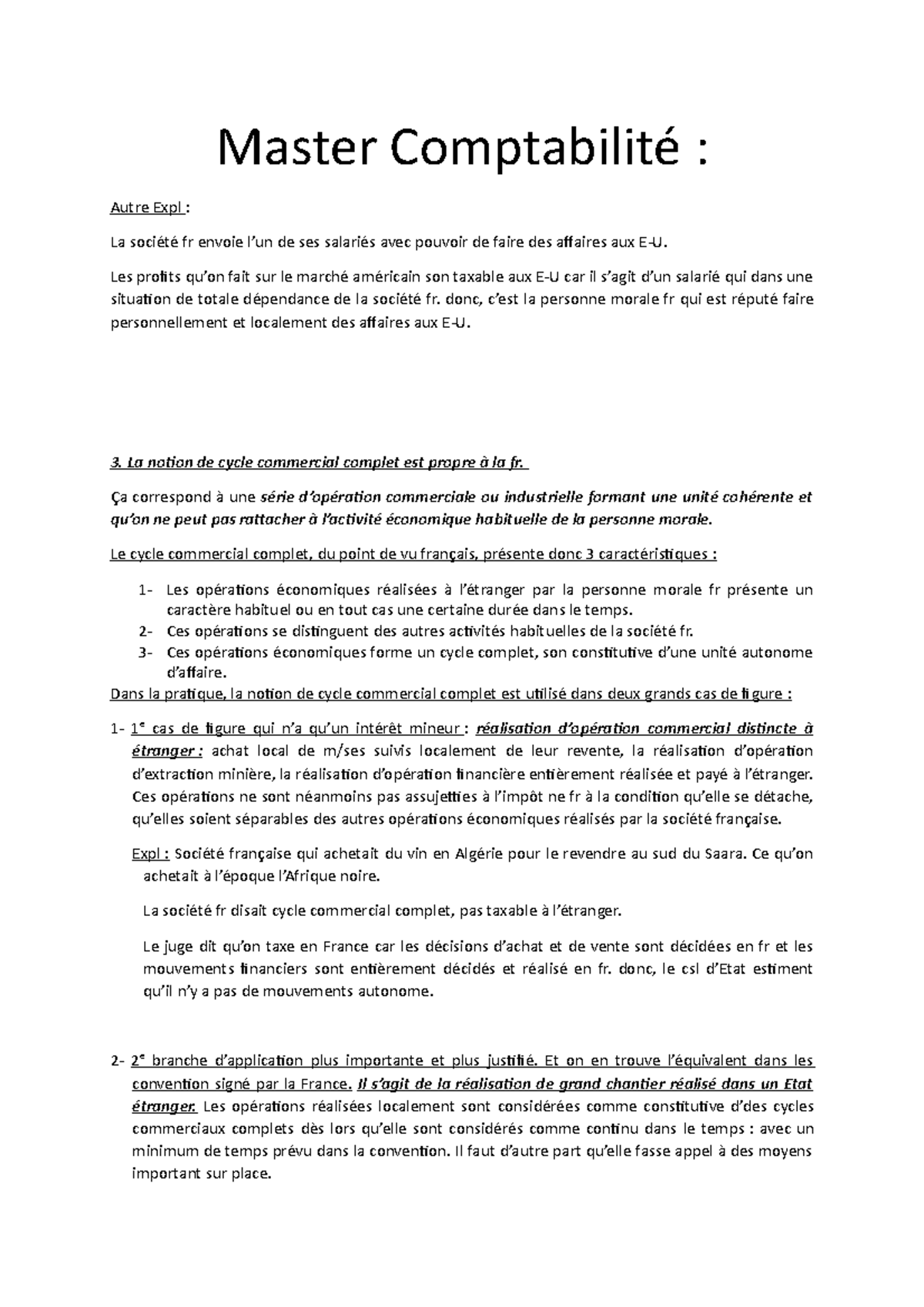 Master Comptabilit 10 - Master Comptabilité : Autre Expl : La société ...