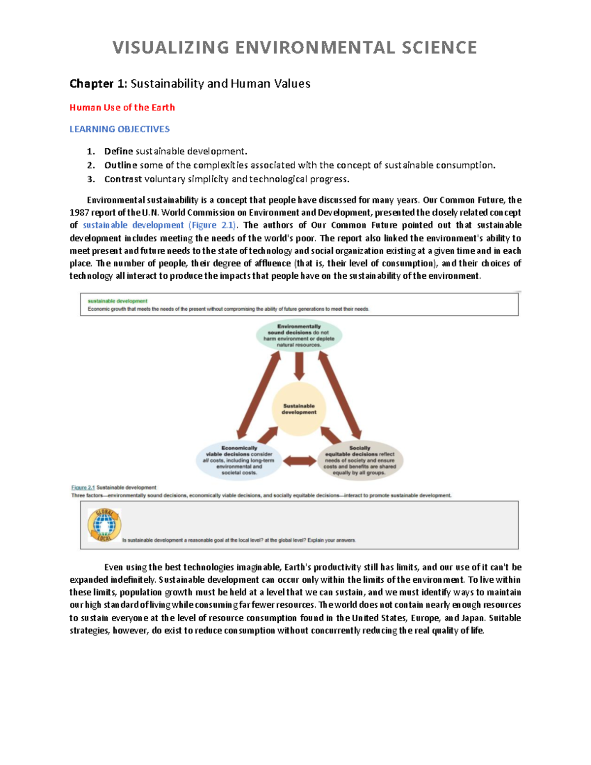 Chapter 1- Sustainability and Human Values - Define sustainable ...